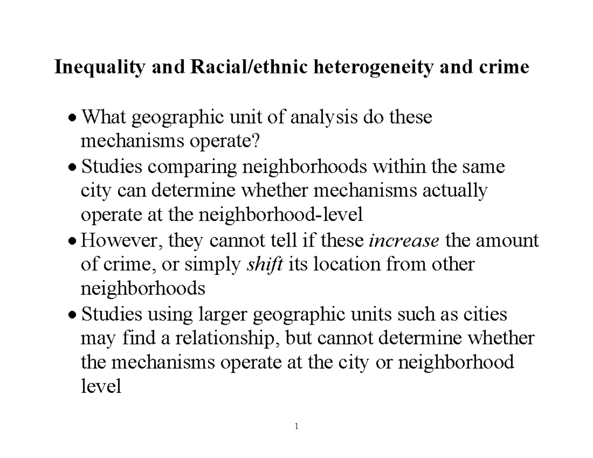Analyzing the Relationship Between Inequality, Racial Heterogeneity ...