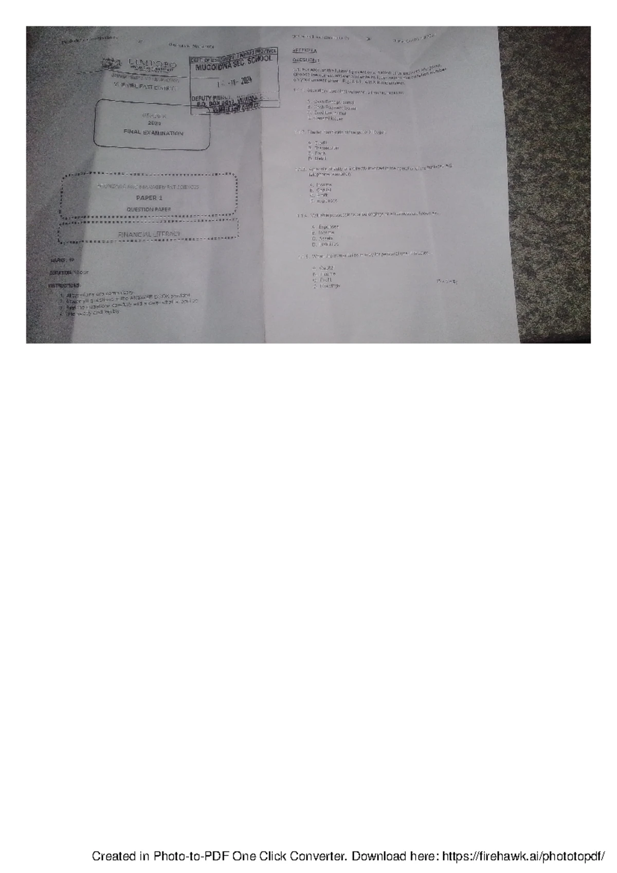Natural Sciences Grade 8 November 2023 Exam QP & Memo - Studocu