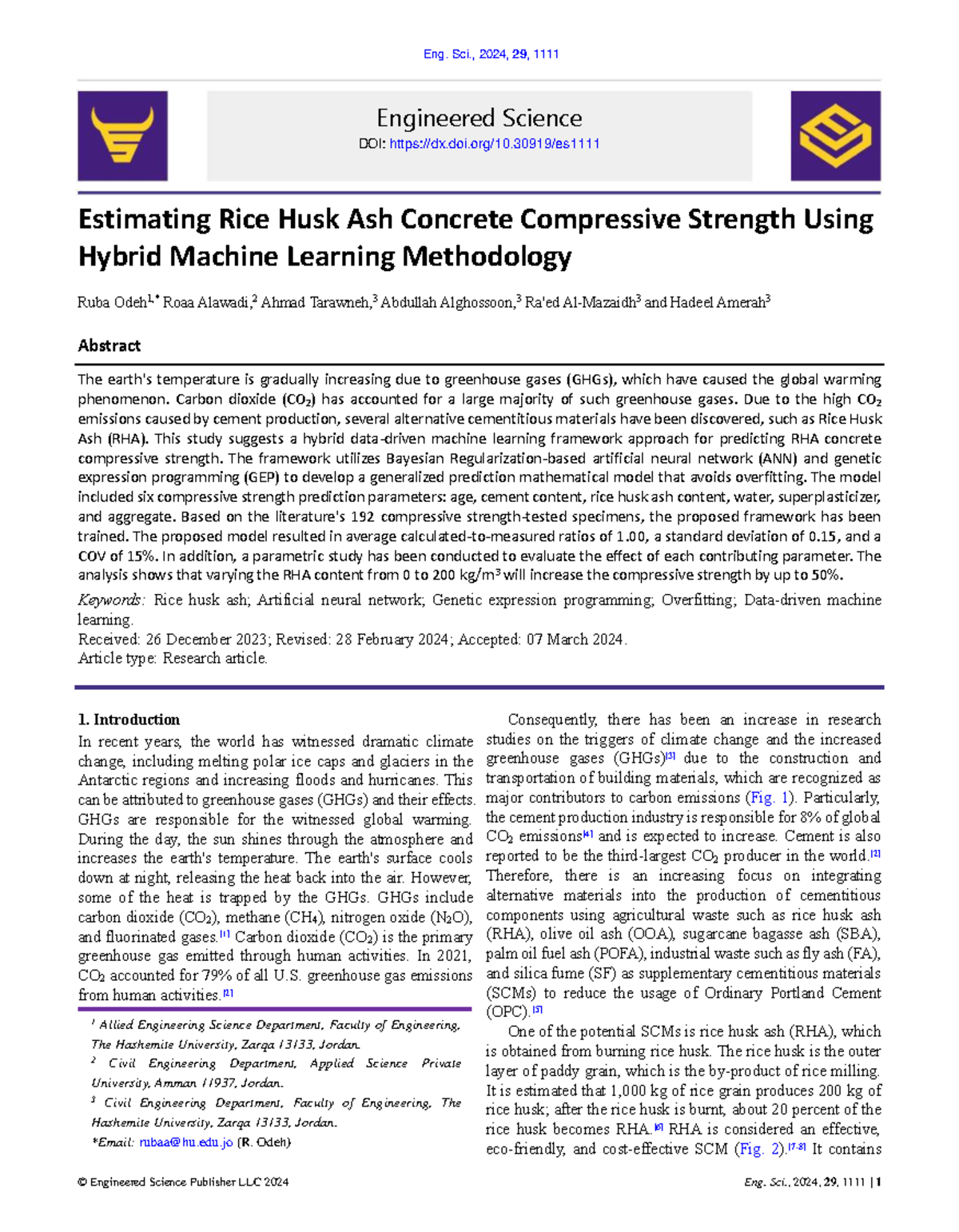 Hybrid ML Framework for RHA Concrete Strength Prediction (Eng. Sci ...