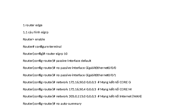 Router Configuration Guide: EIGRP & ACL Setup - Studocu