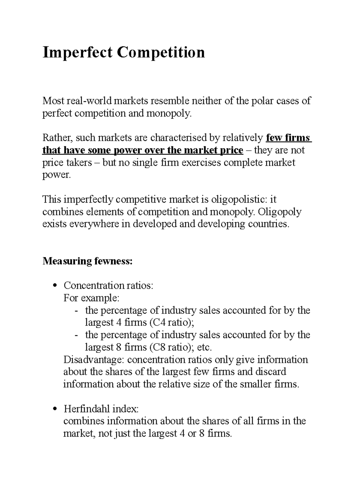 Micro-Imperfect Competition - Imperfect Competition Most real-world ...