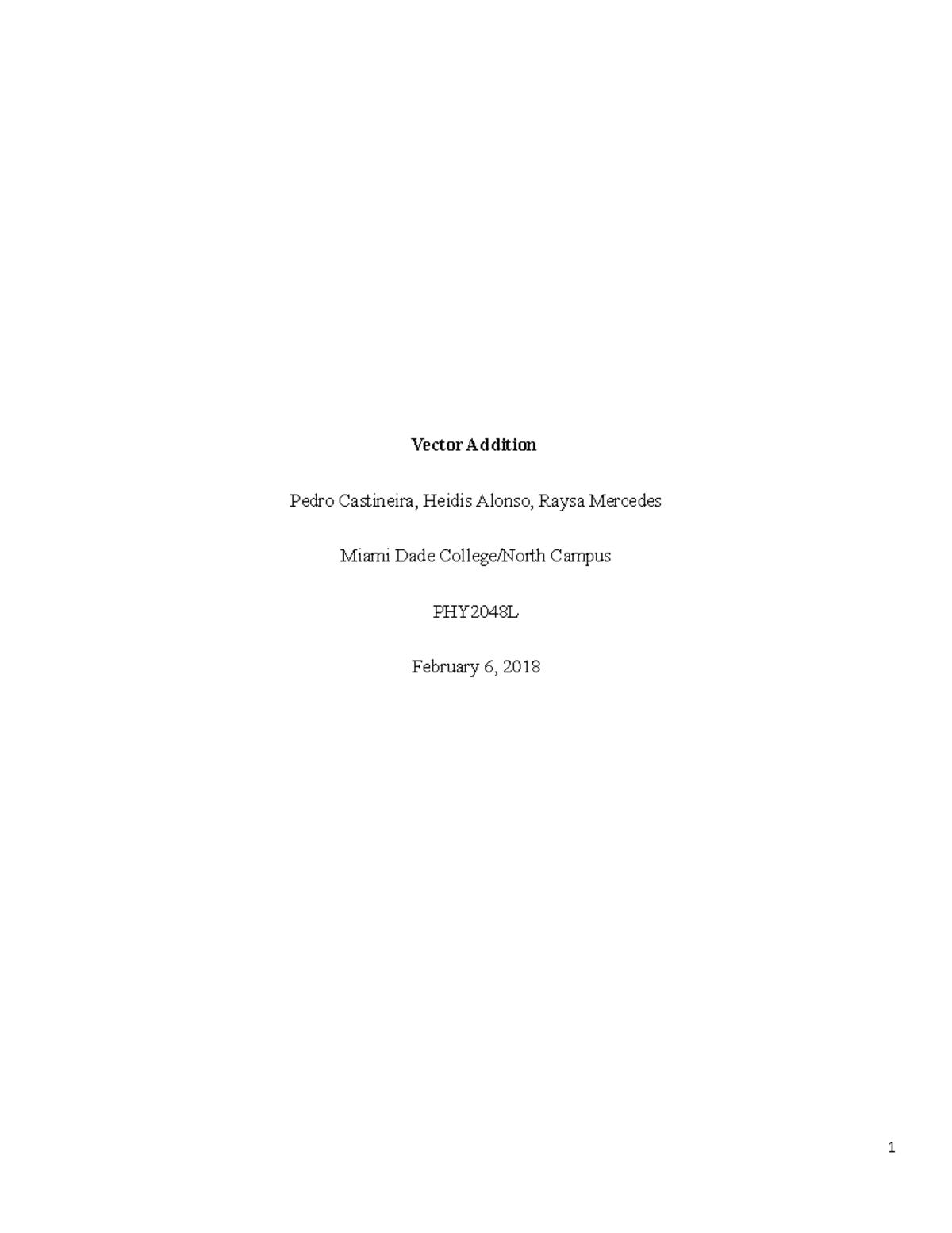 Lab 2 Vector Addition - Lab Report - Vector Addition Pedro Castineira ...