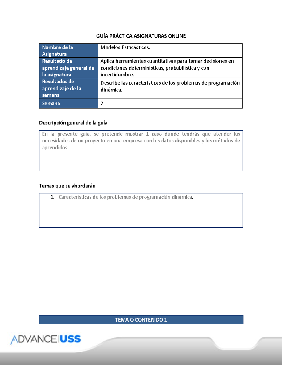Guía Práctica de Modelos Estocásticos - Programación Dinámica - Studocu