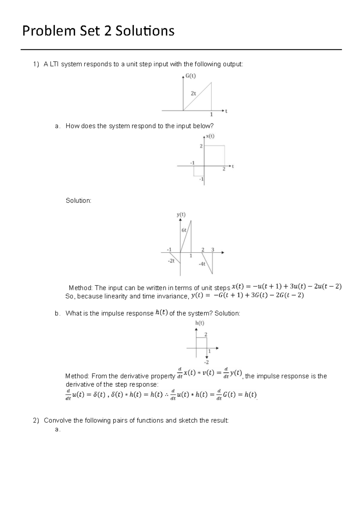 Problem Set 2 (2025) Solutions: LTI System Analysis and Fourier Series ...