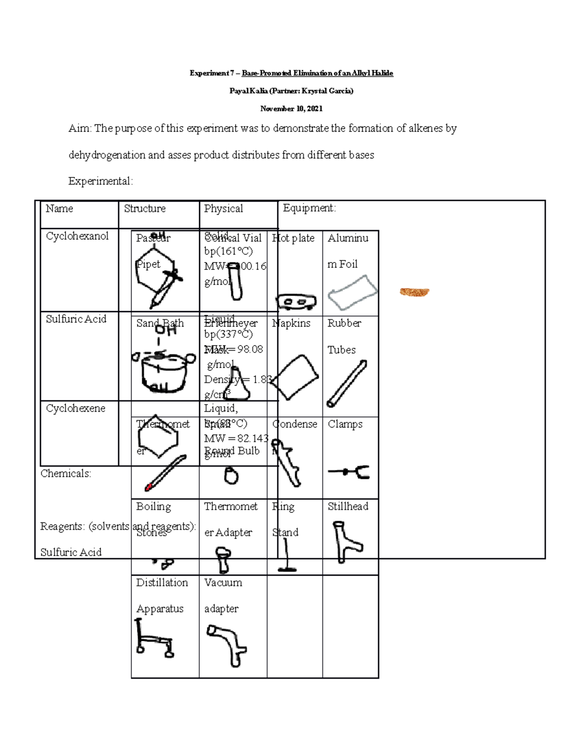 Orgo Lab Report - Experiment 7 - Experiment 7 – Base-Promoted ...