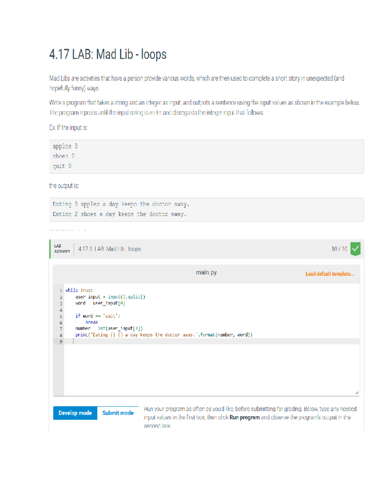 IT 140: 4.17 Lab - Creating Mad Libs with Loops - Studocu
