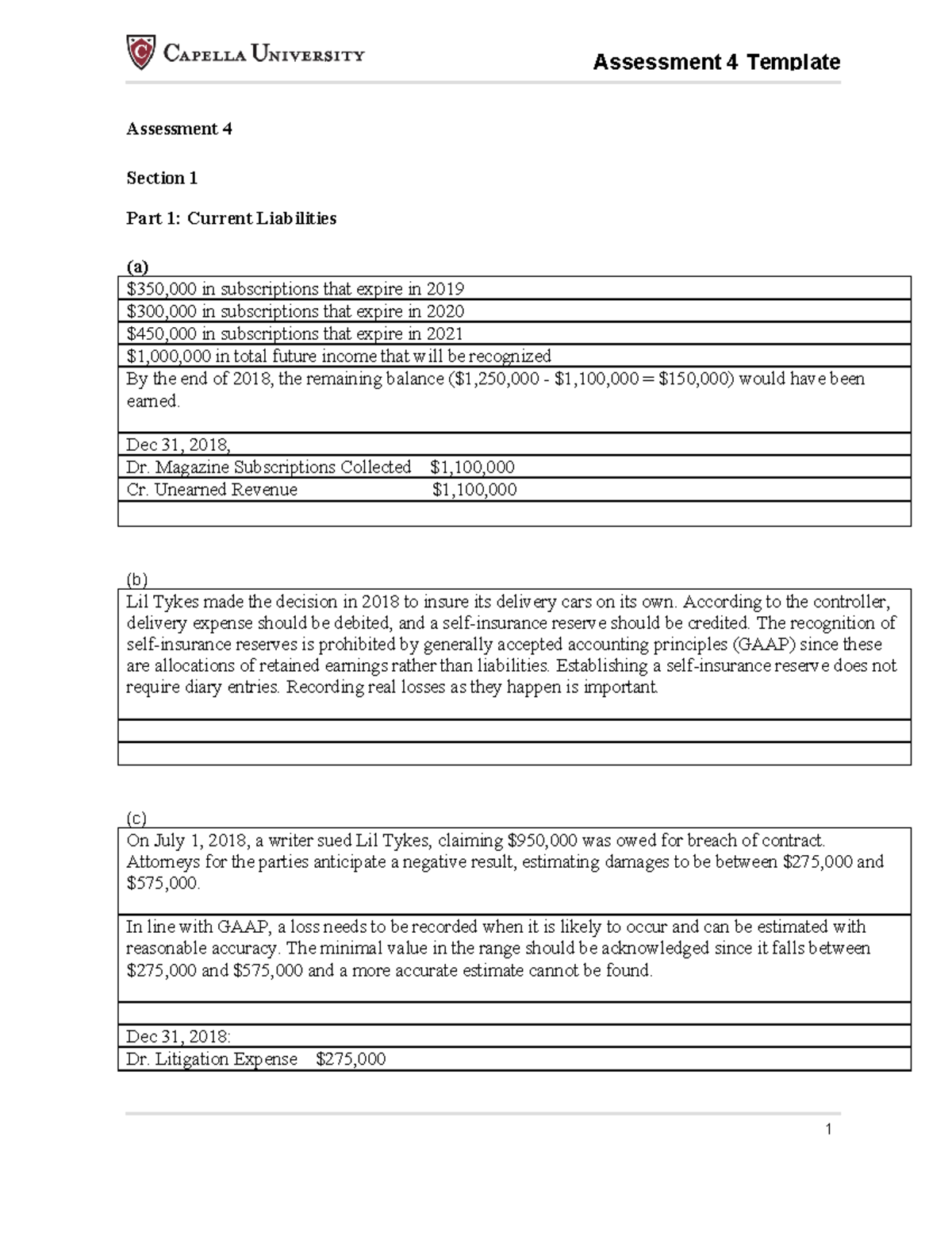 4062 Assessment Number-4 - Assessment 4 Section 1 Part 1: Current ...
