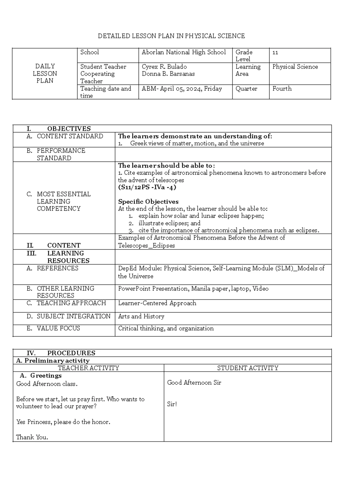PHYS11/12 Final Lesson Plan on Heavy Elements Formation - Studocu
