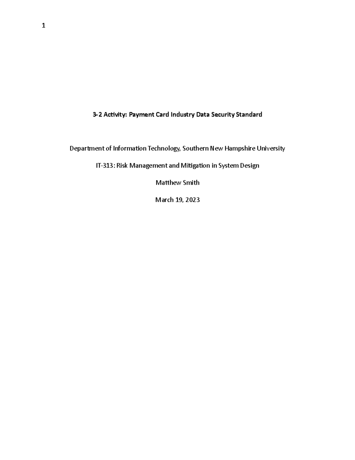 Activity 3-2: PCI DSS Compliance for IT 313 Course - Studocu