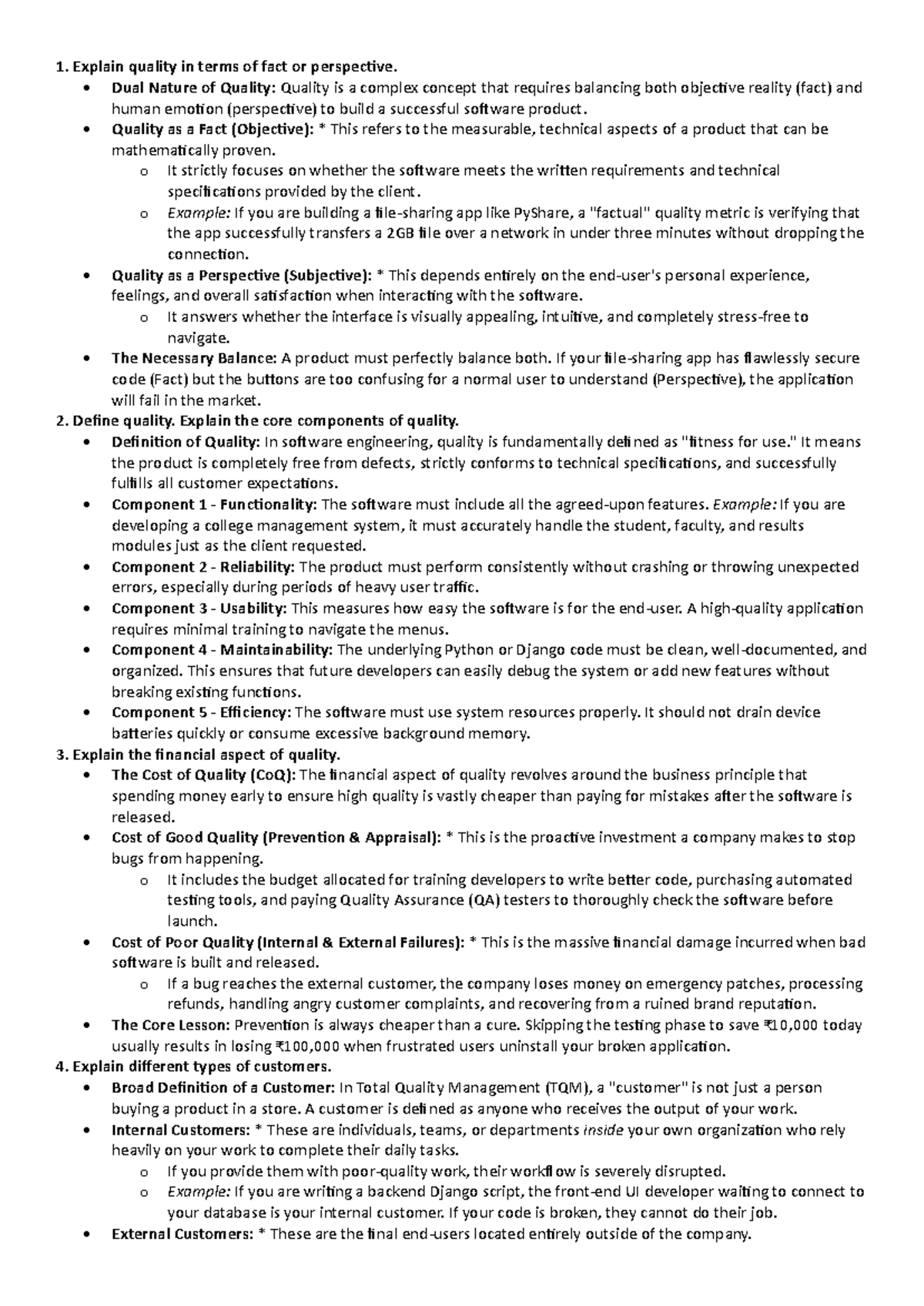 Quality in Software Engineering: Balancing Fact and Perspective (CS101 ...
