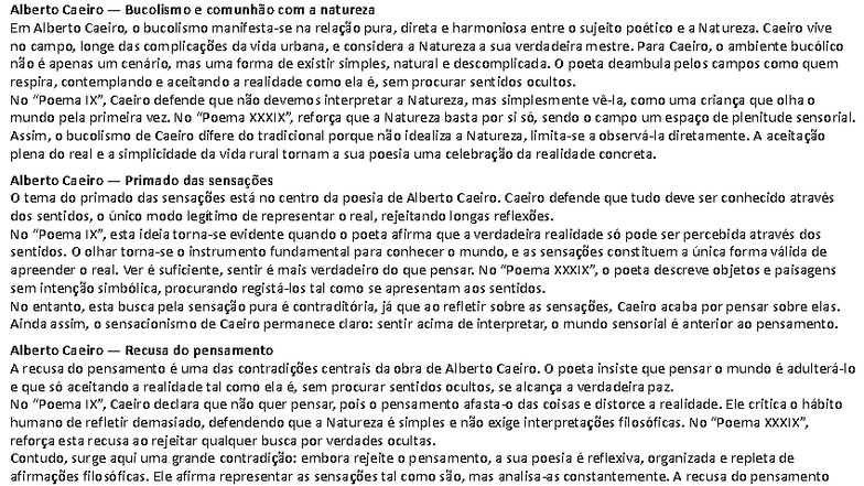 Análise dos Heterônimos de Alberto Caeiro e Ricardo Reis - Studocu