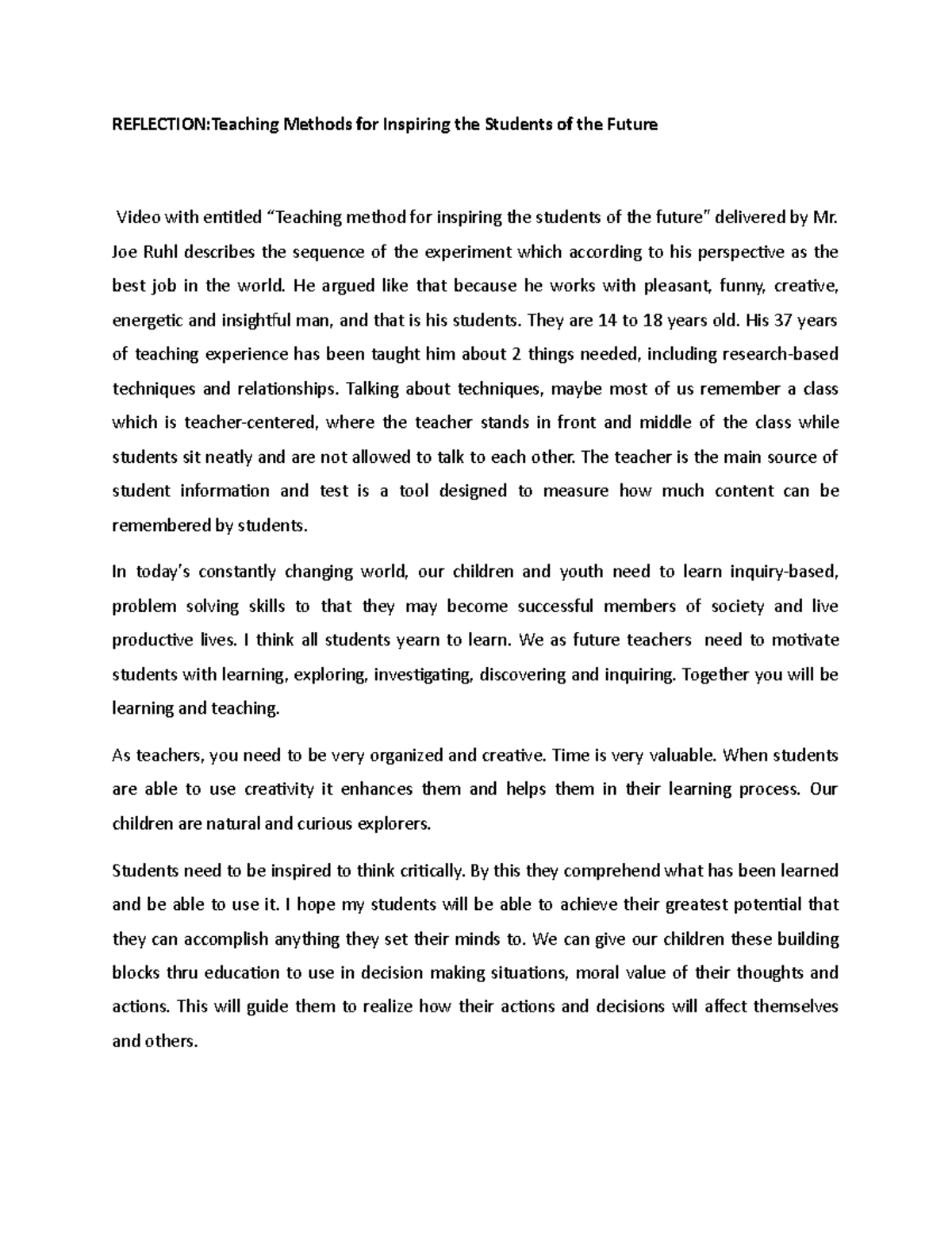 Teaching Methods for Inspiring Future Students: An Educational ...