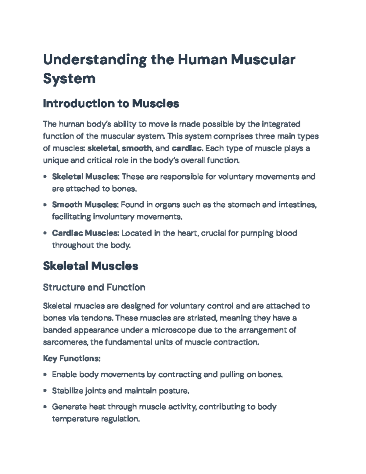 Understanding the Human Muscular System: Types and Functions Overview ...