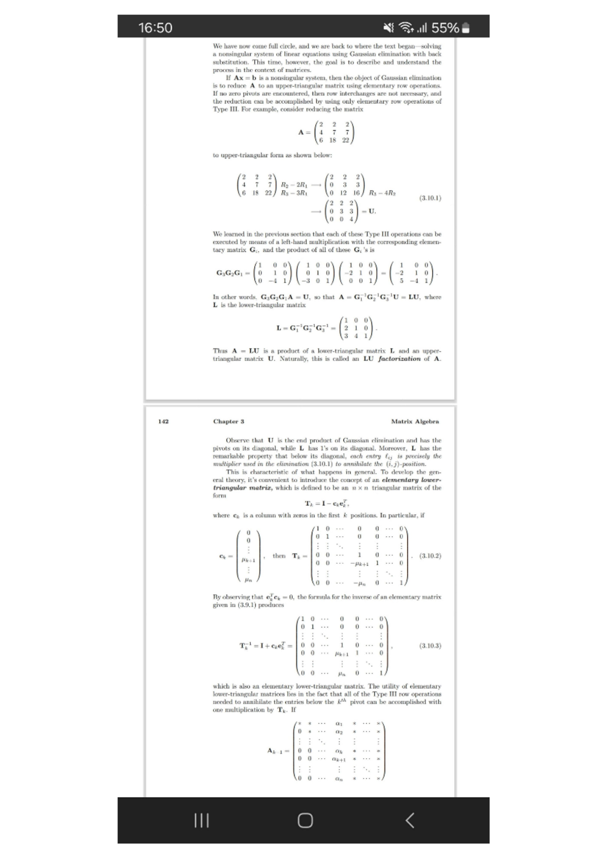 LU Factorization and Gaussian Elimination for Linear Systems (MATH 301 ...