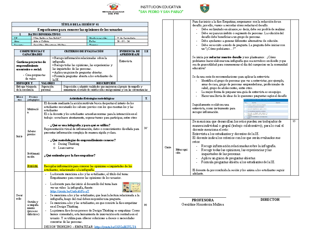 Unidad 3 - Sesión 3 - EPT: Empatizar y Prototipar Infografías - Studocu