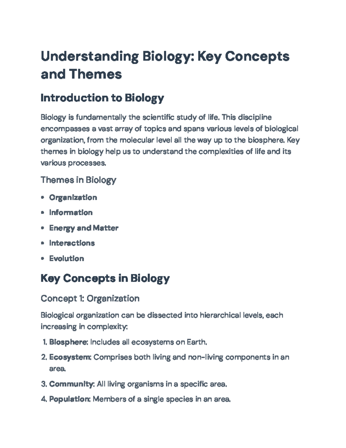 Understanding Biology: Key Concepts and Themes (BIO101) - Understanding ...