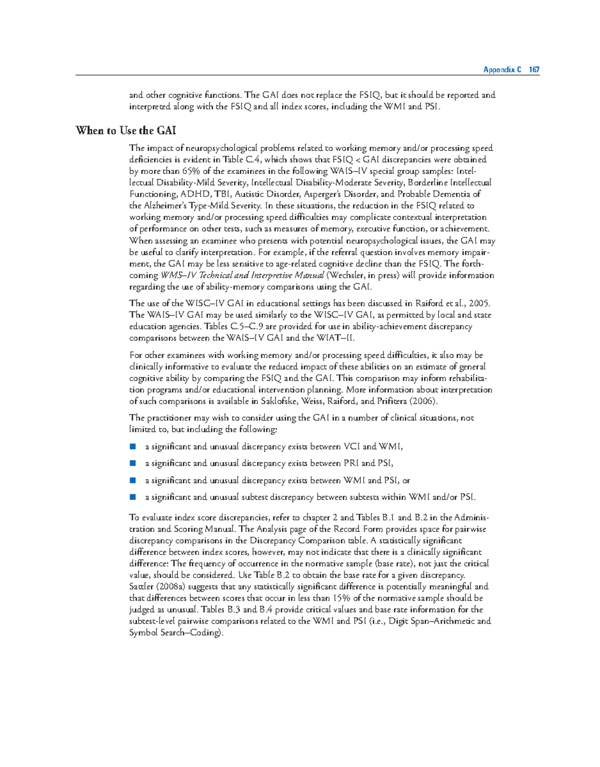 WAIS-IV_GAI_Usage_FNL7 Appendix C and Cognitive Functions - Studocu