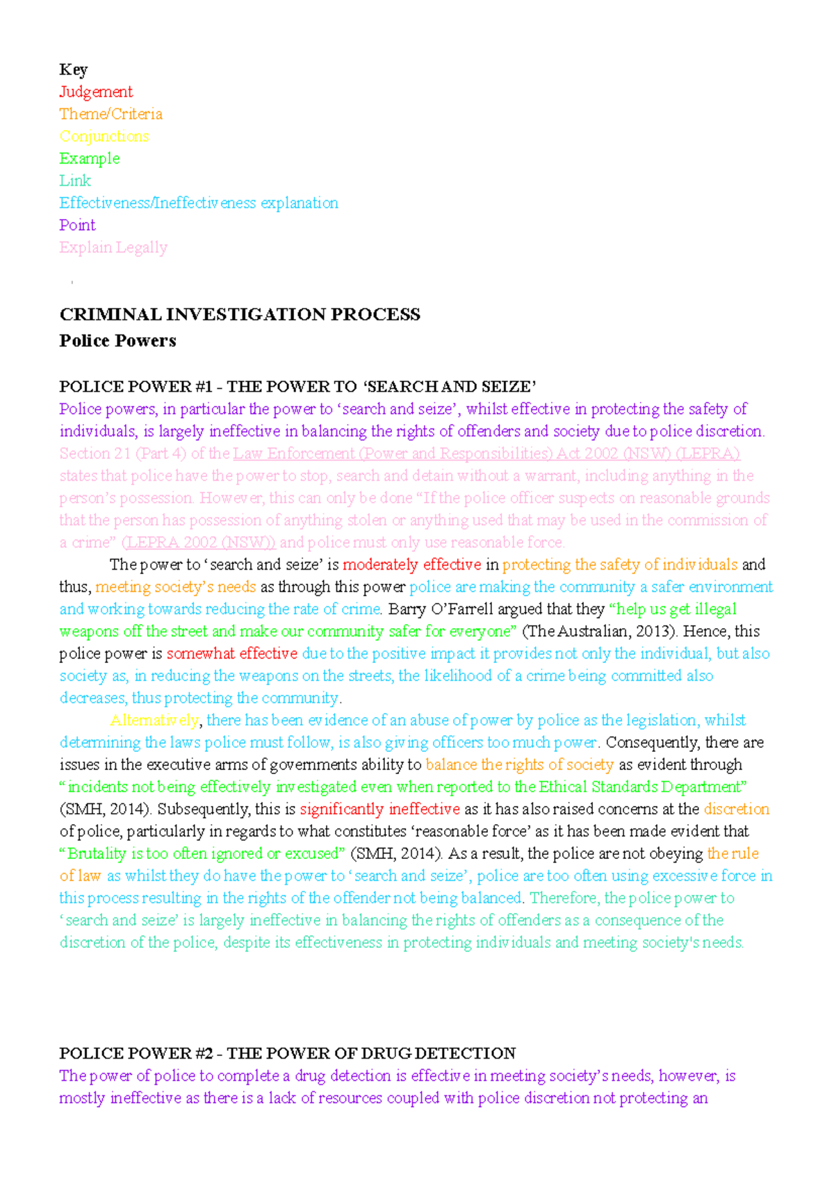 Crime Paragraphs - Key Judgement Theme/Criteria Conjunctions Example ...