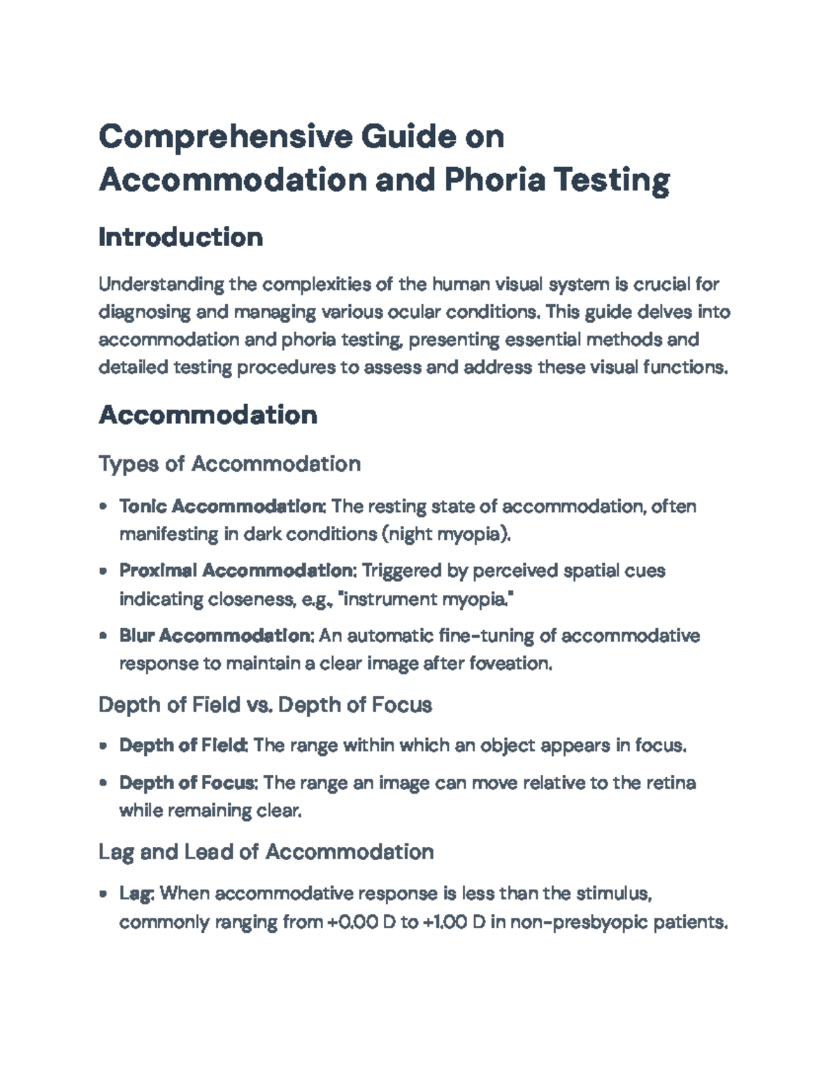 Comprehensive Guide to Accommodation and Phoria Testing Techniques ...