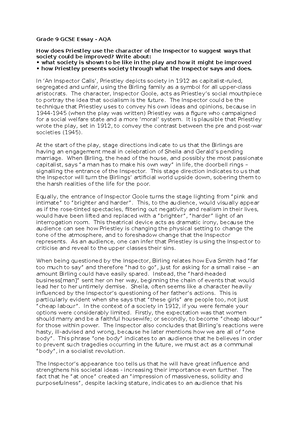 Analyzing Sheila's Growth and Responsibility in An Inspector Calls ...