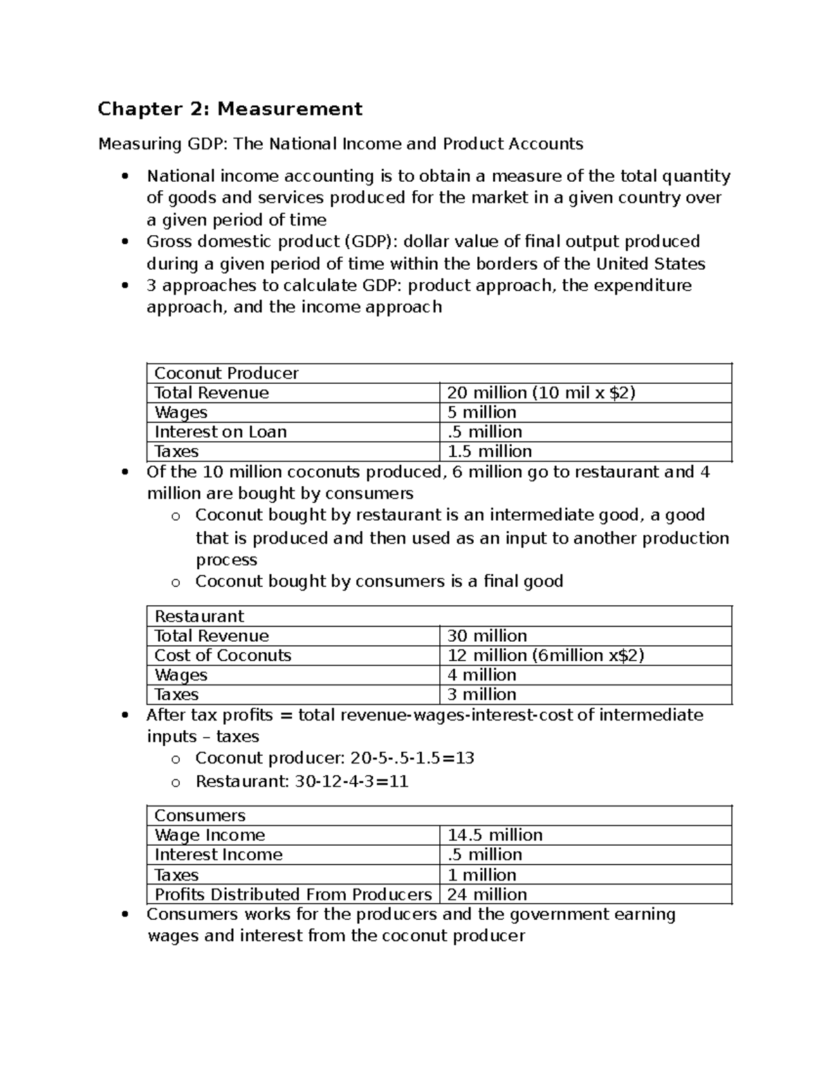 Econ 101 Notes: Chapter 2 - Measuring GDP and National Income Accounts ...