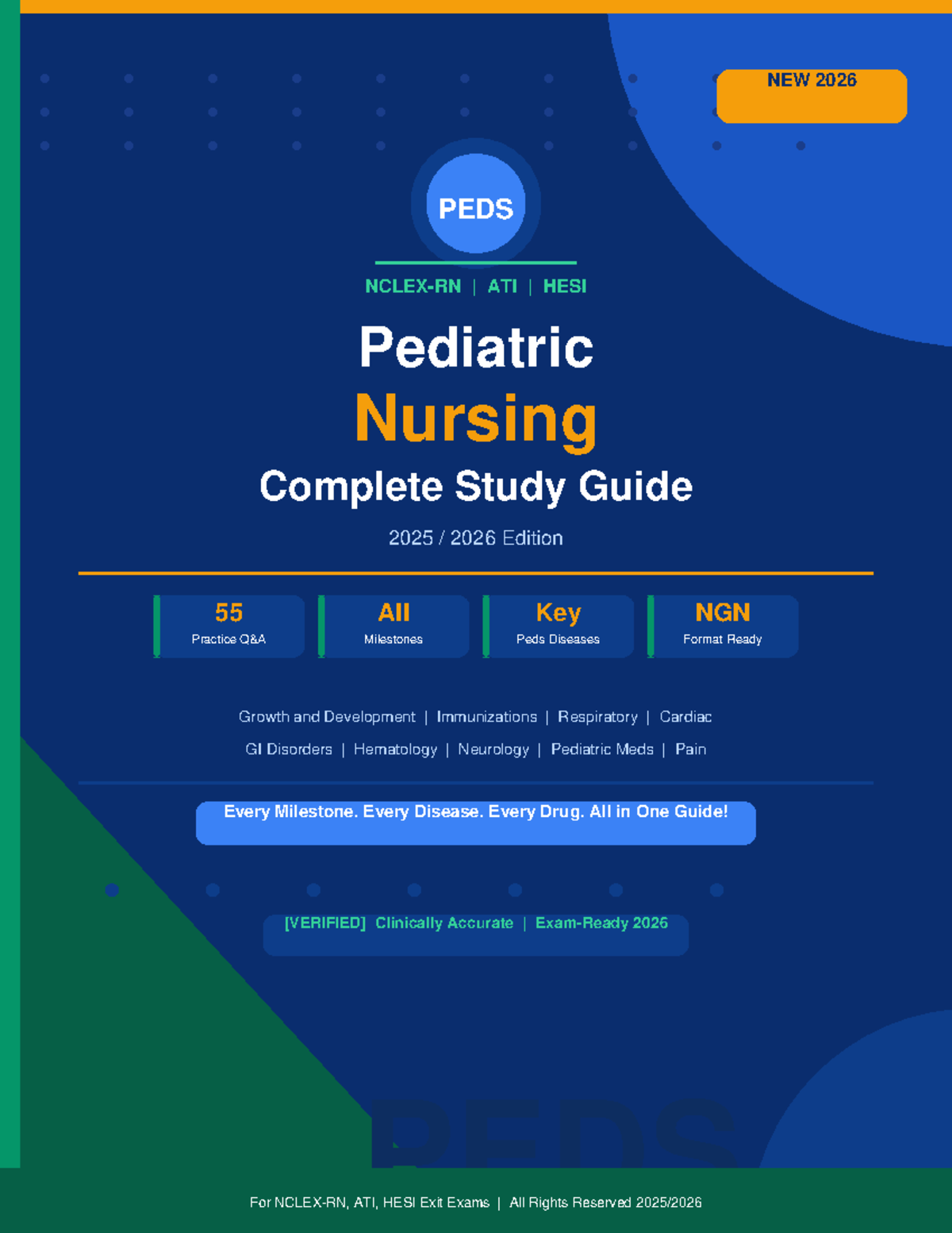 PEDS 2026 NCLEX Study Guide: Comprehensive Pediatric Nursing Review ...