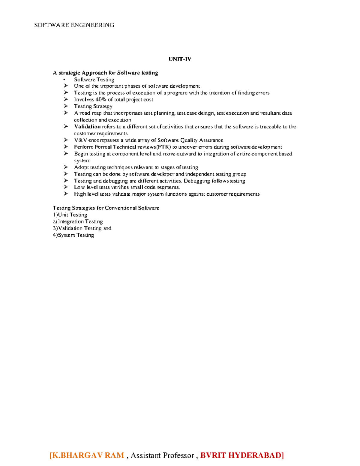 Software Engineering (Unit 4): Comprehensive Guide to Software Testing ...