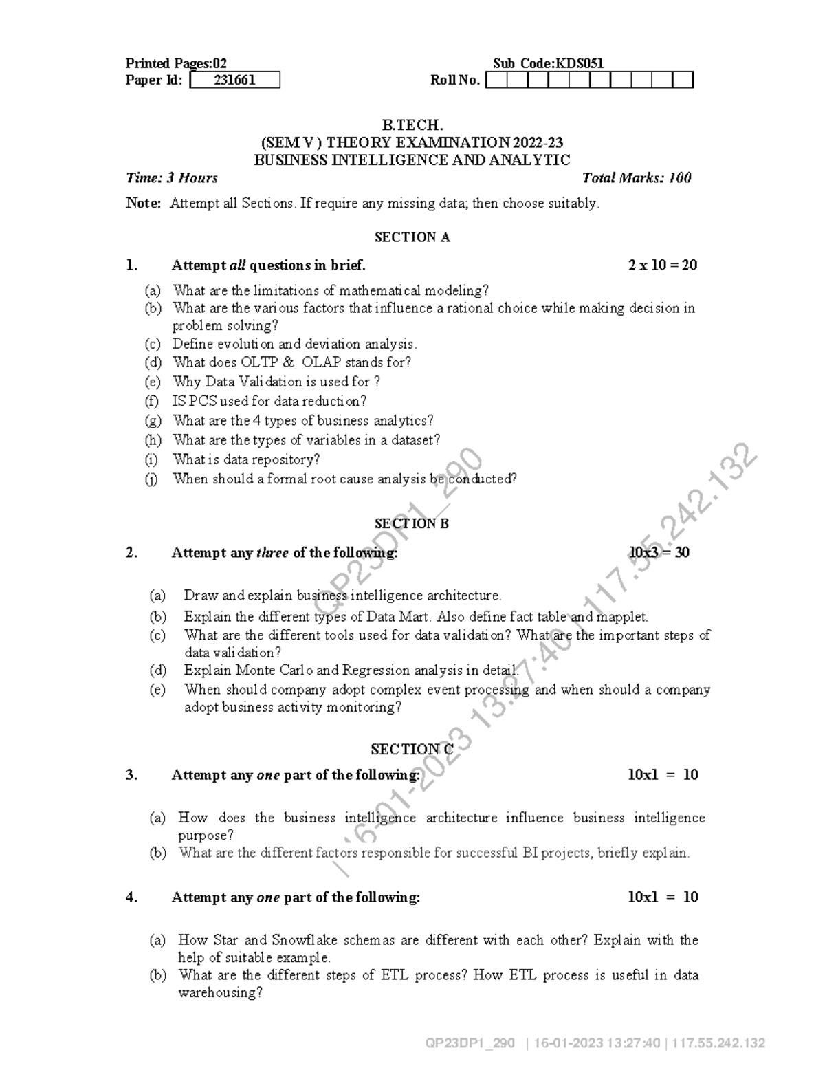 Business Intelligence & Analytics Exam Notes KDS051 - Studocu