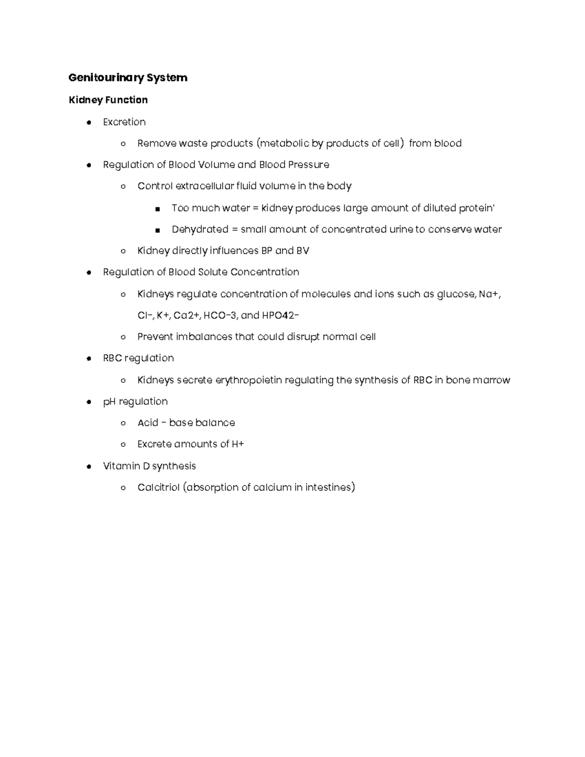 Anatomy and Physiology Lecture: Genitourinary System (Kidney Function ...