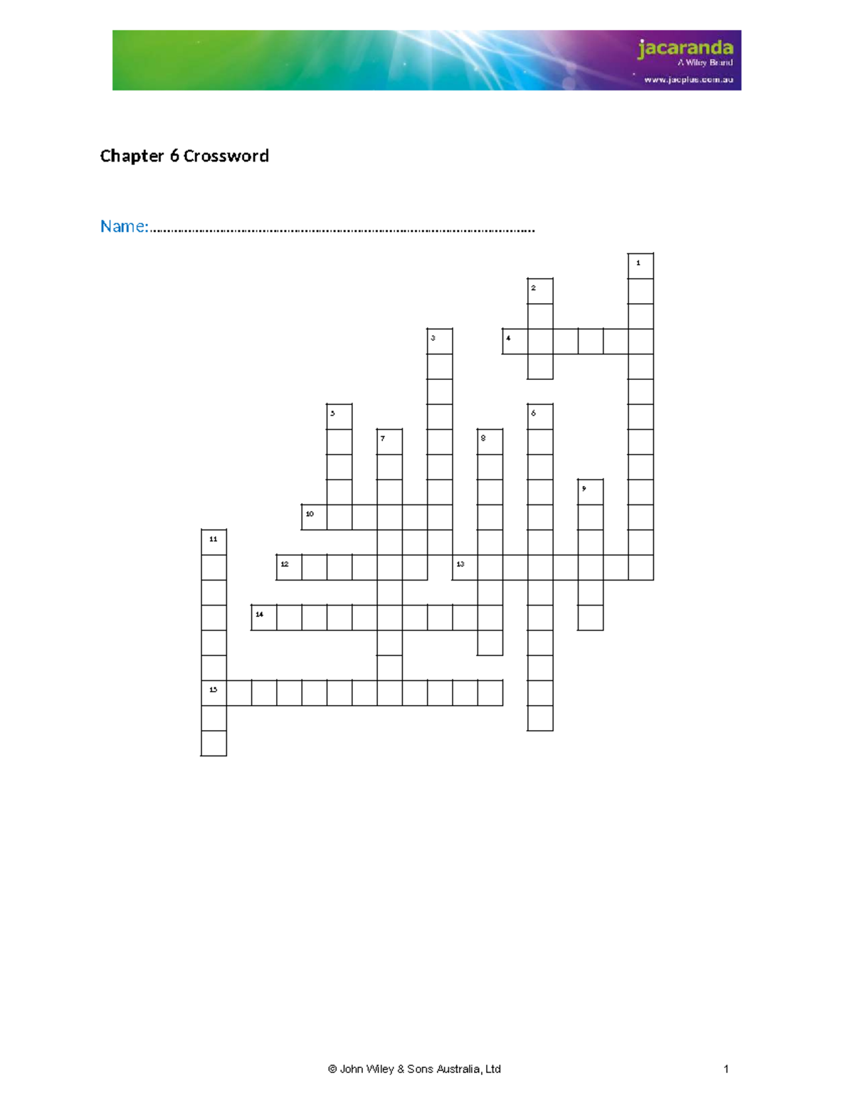 Chapter 6 Crossword Practice for Term 2 Studies - Studocu