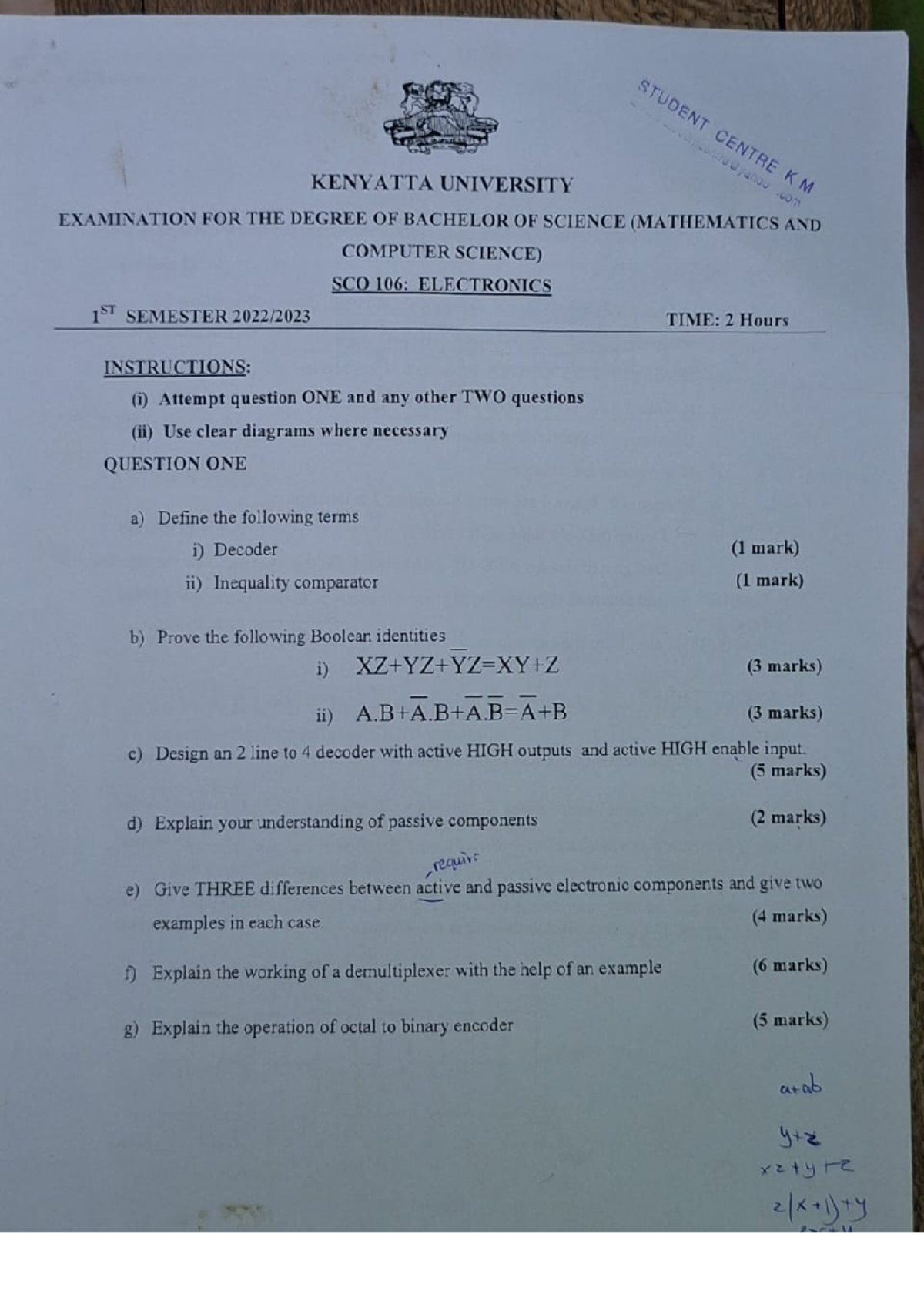 SCO 106: Electronics 1st & 2nd Semester Comprehensive Notes - Studocu