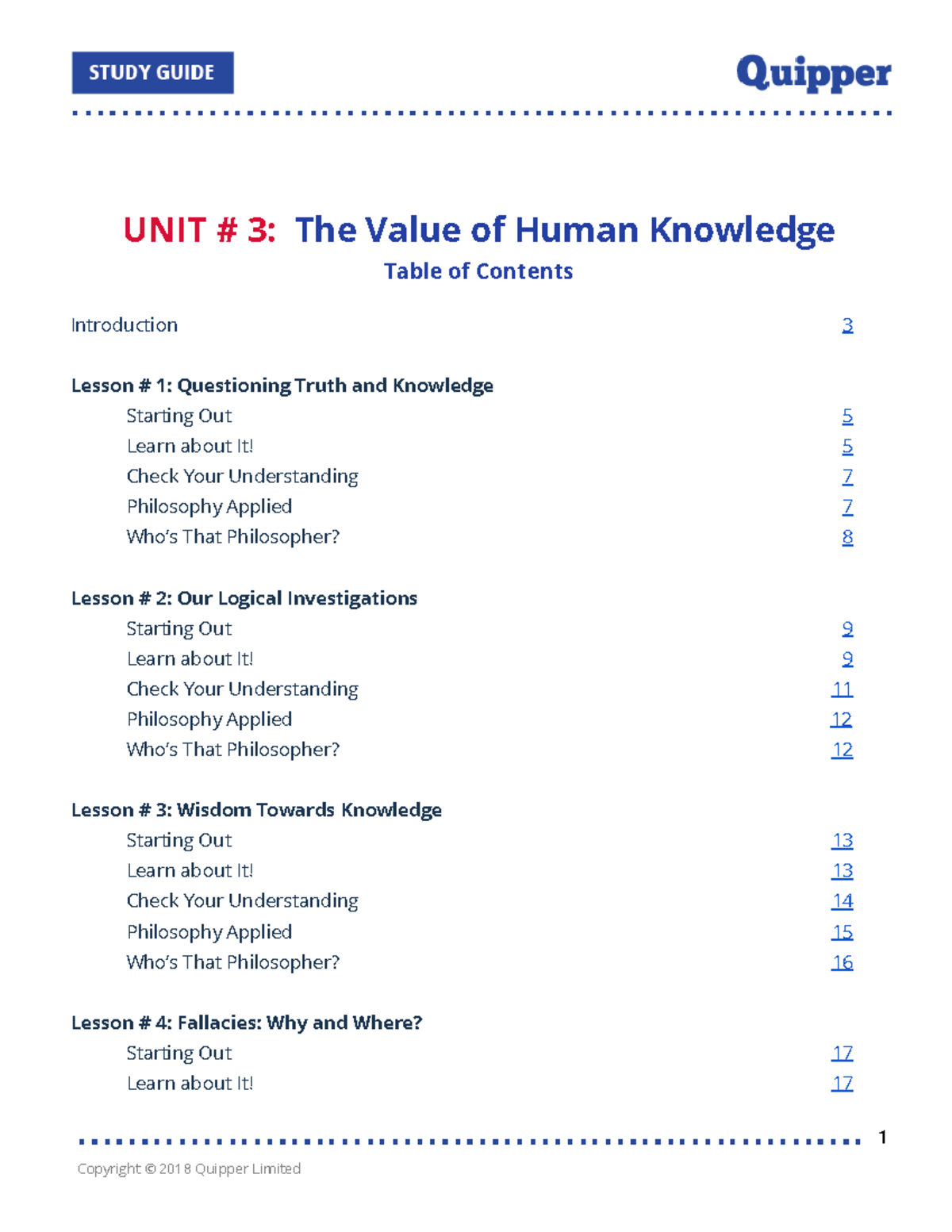 Introduction to Philosophy - UNIT ‘ 3: The Value of Human Knowledge ...