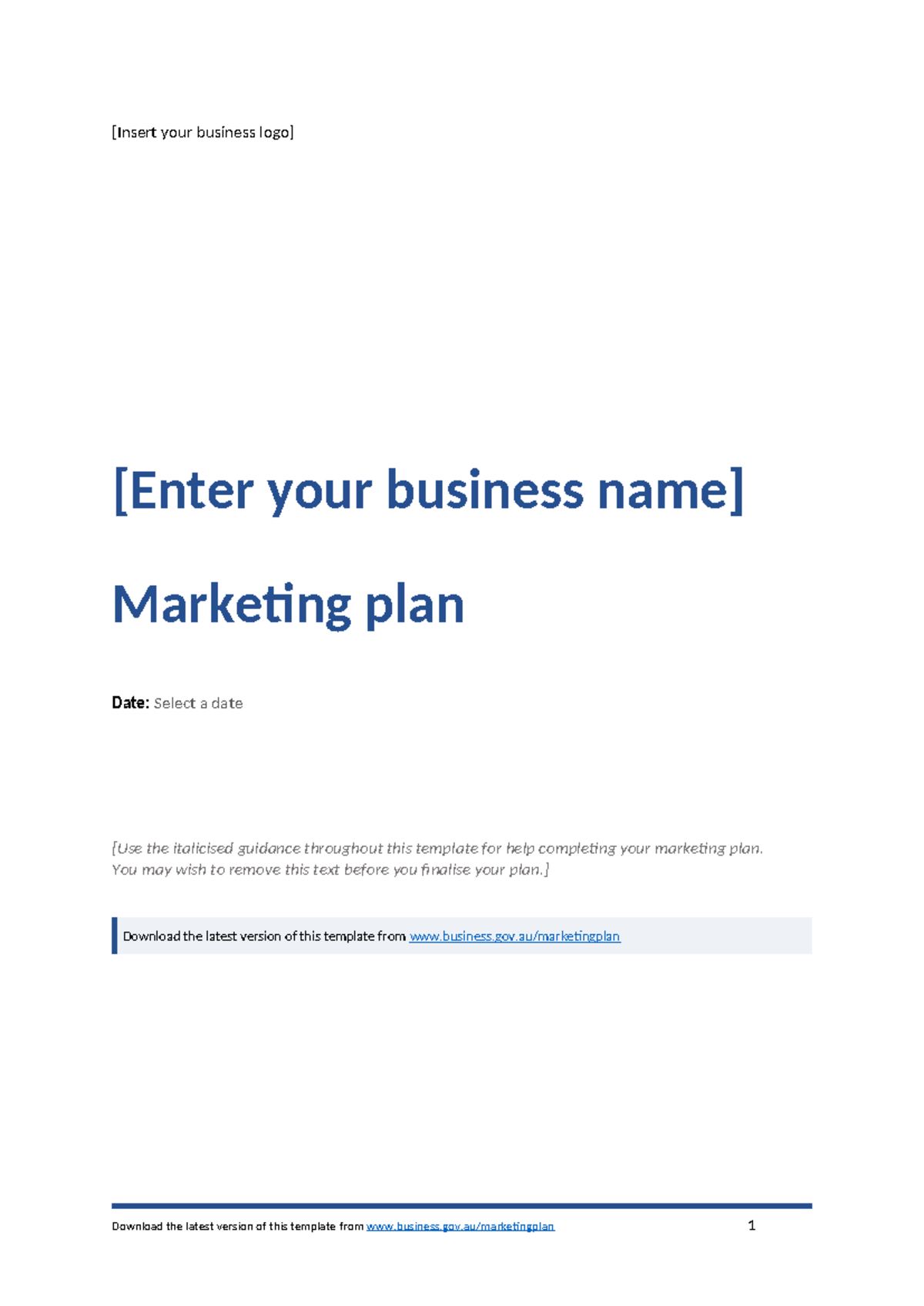 Marketing Plan Template 2024 for Your Business (MKTG 101) - Studocu