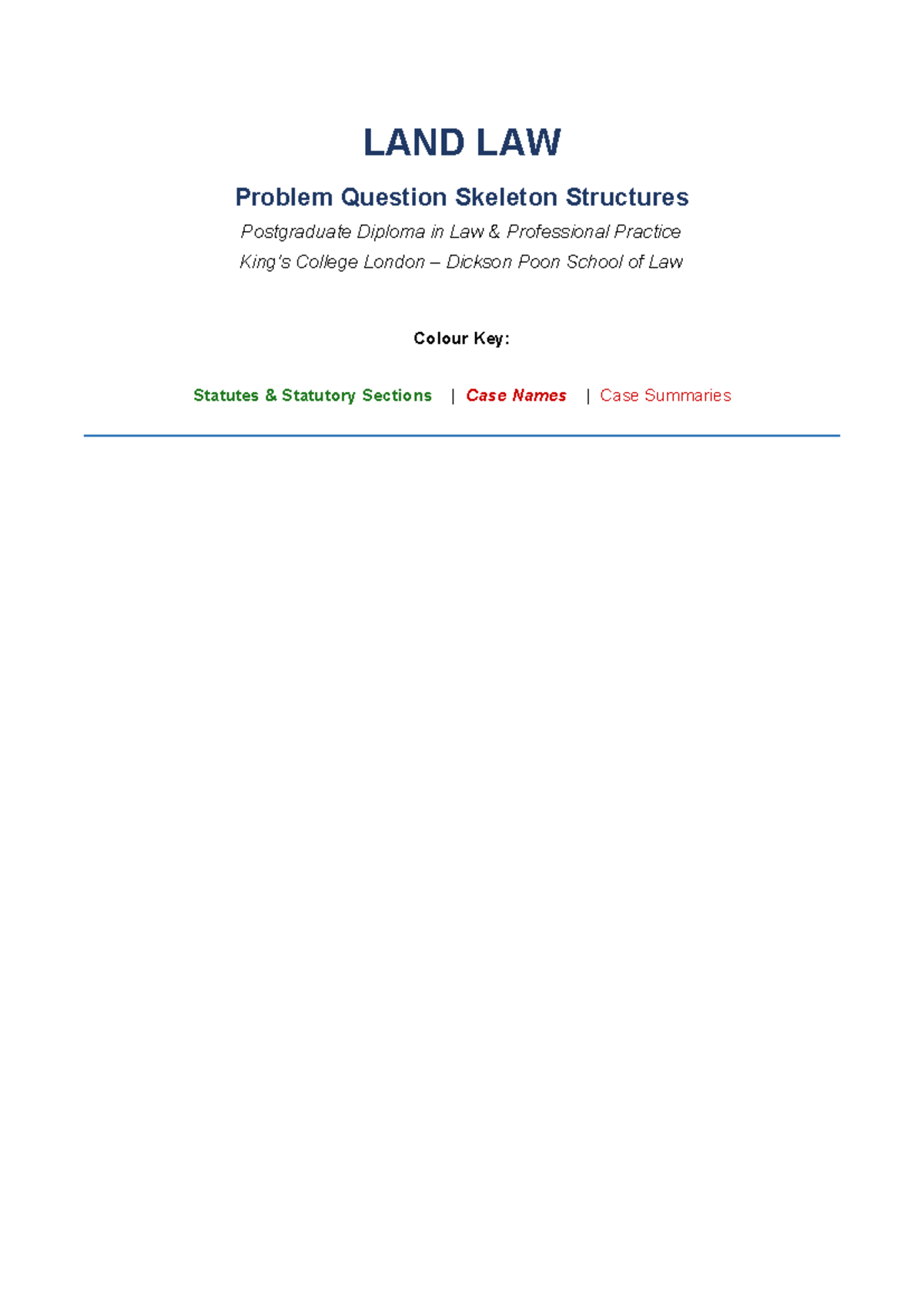 LAND LAW 1-3: Estates, Interests, and Leasehold Distinctions - Studocu