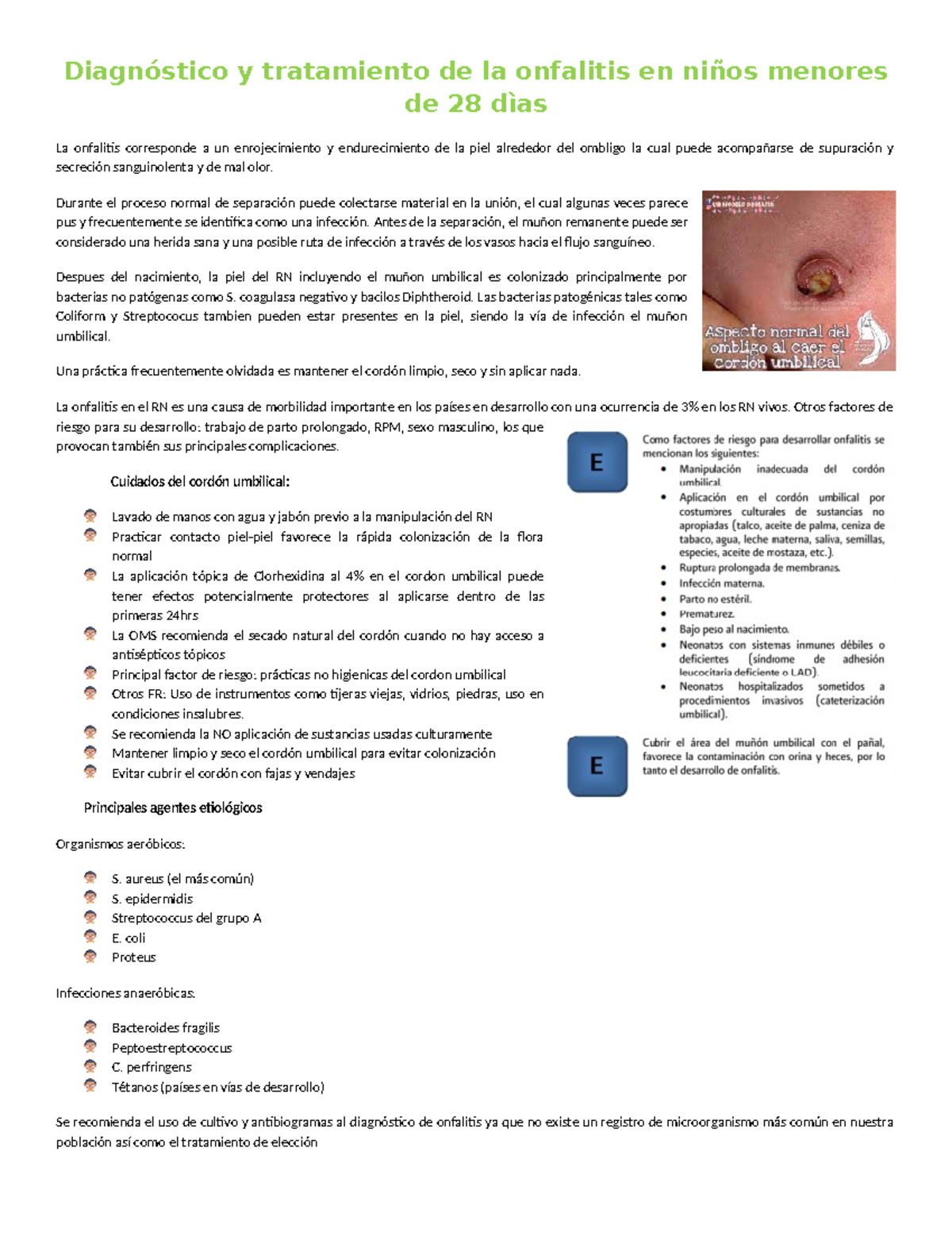 Diagnóstico y Tratamiento de Onfalitis en RN: GPC México - Studocu