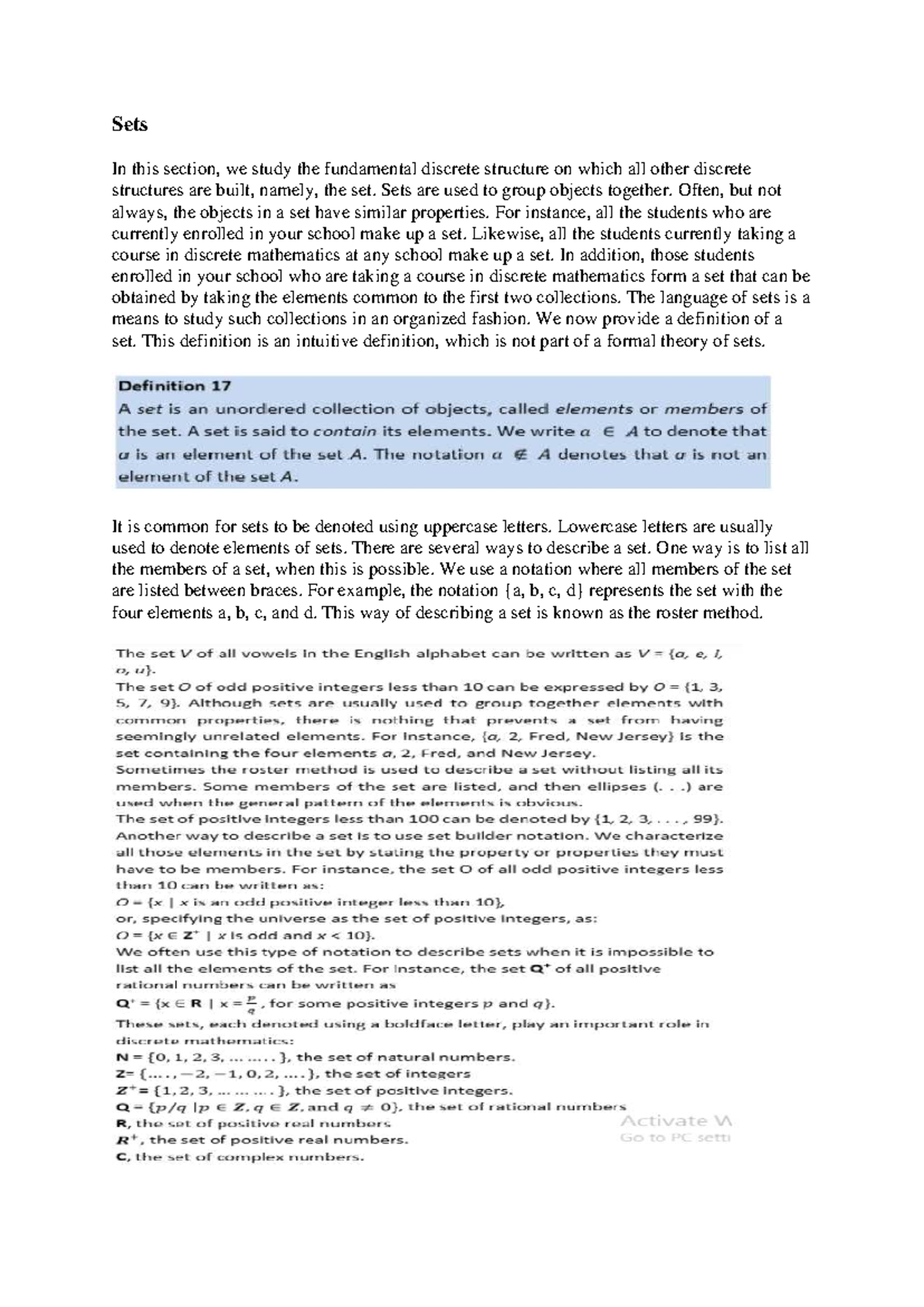 Topic 3 - Basic Structures: Understanding Sets and Their Operations - Studocu