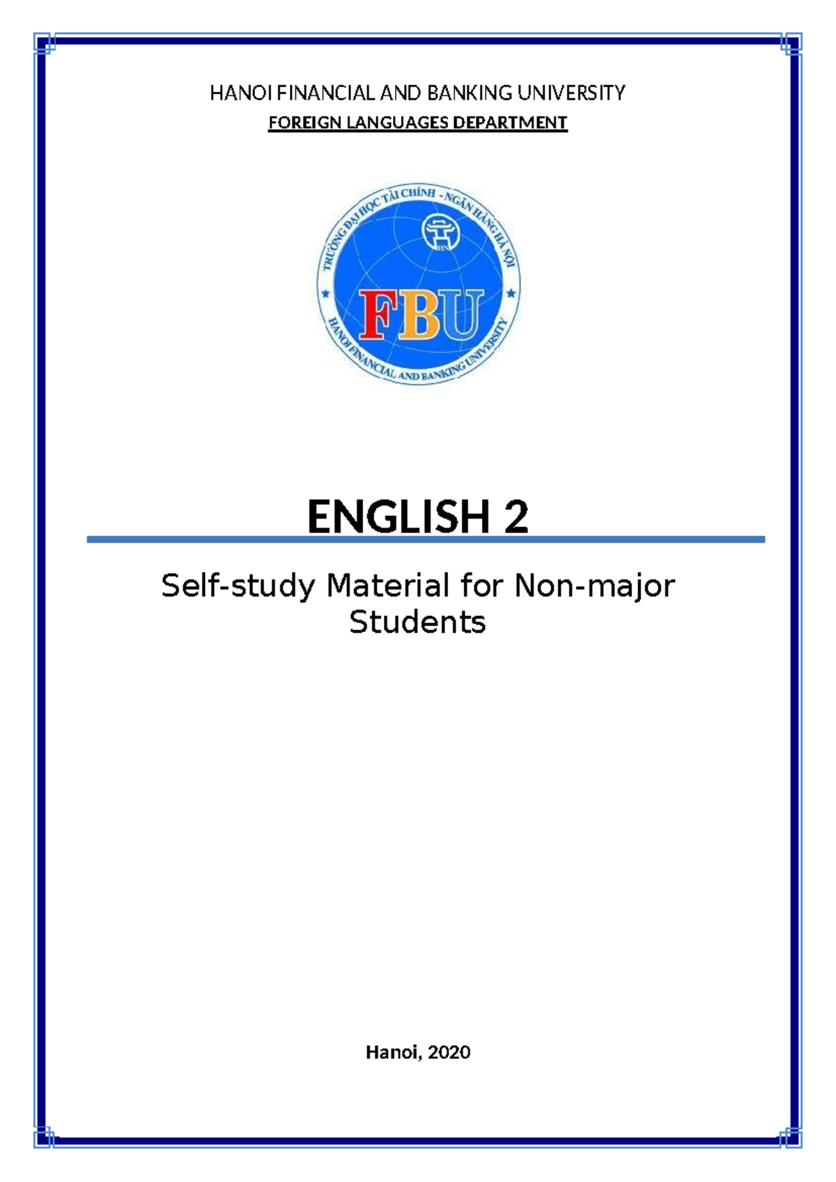 Self-Study Material for English 2: Preparation for Final Exam - Studocu