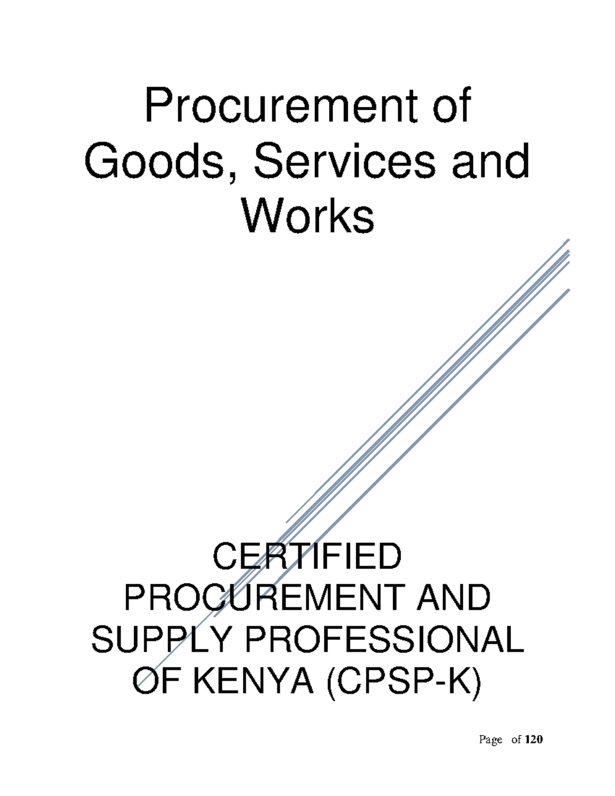 CPSP-K P1.02 Handbook: Procurement of Goods, Services & Works Overview ...