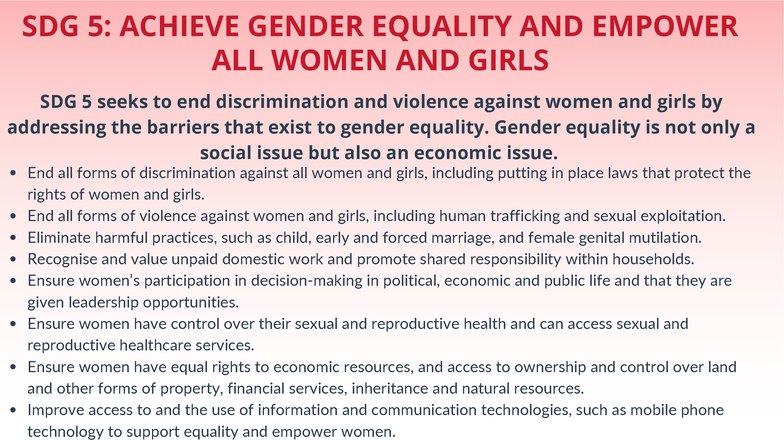 SDG 5: Gender Equality & Women's Empowerment Infographic - Studocu