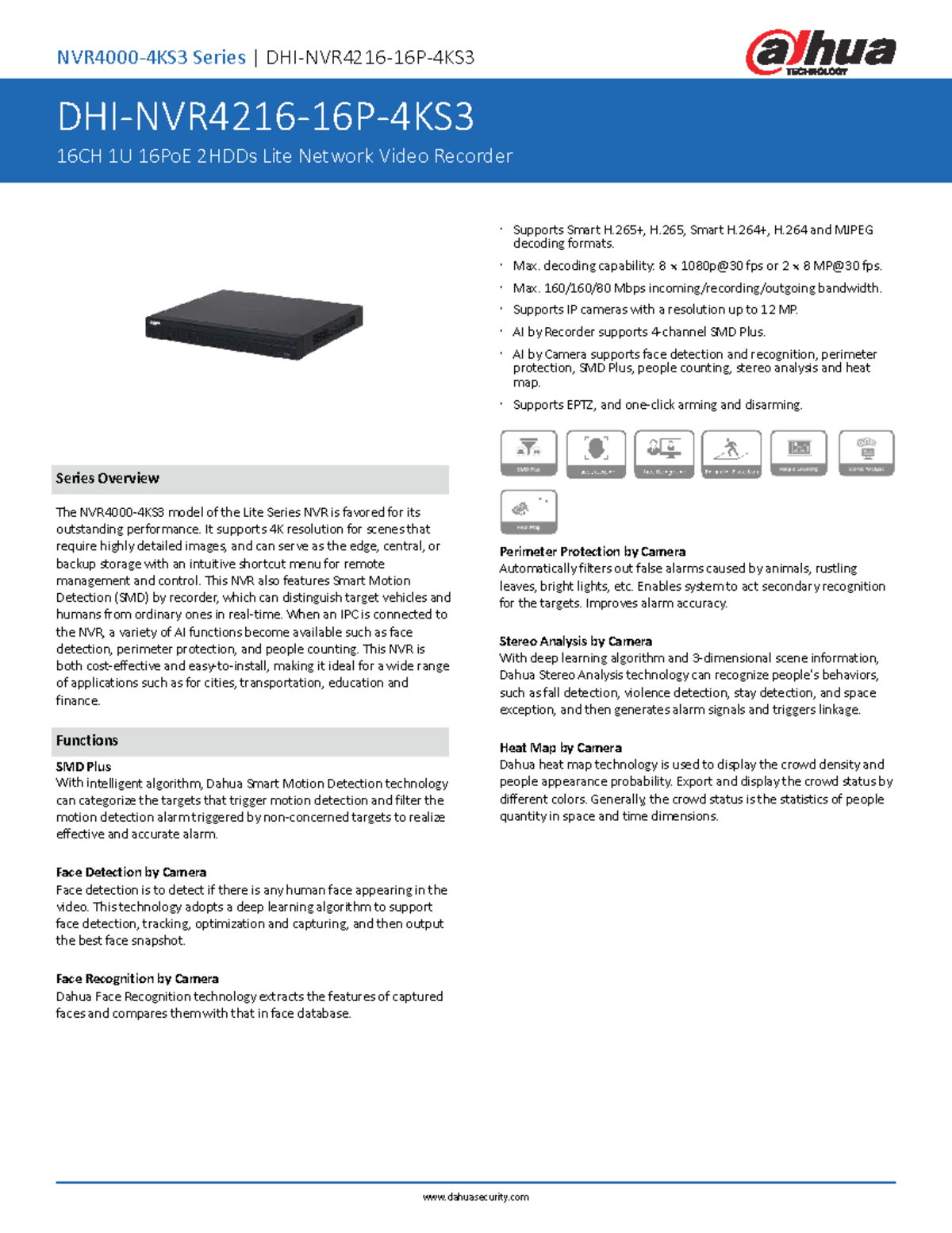 NVR4216-16P-4KS3 S0 Lite Network Video Recorder Datasheet - Studocu