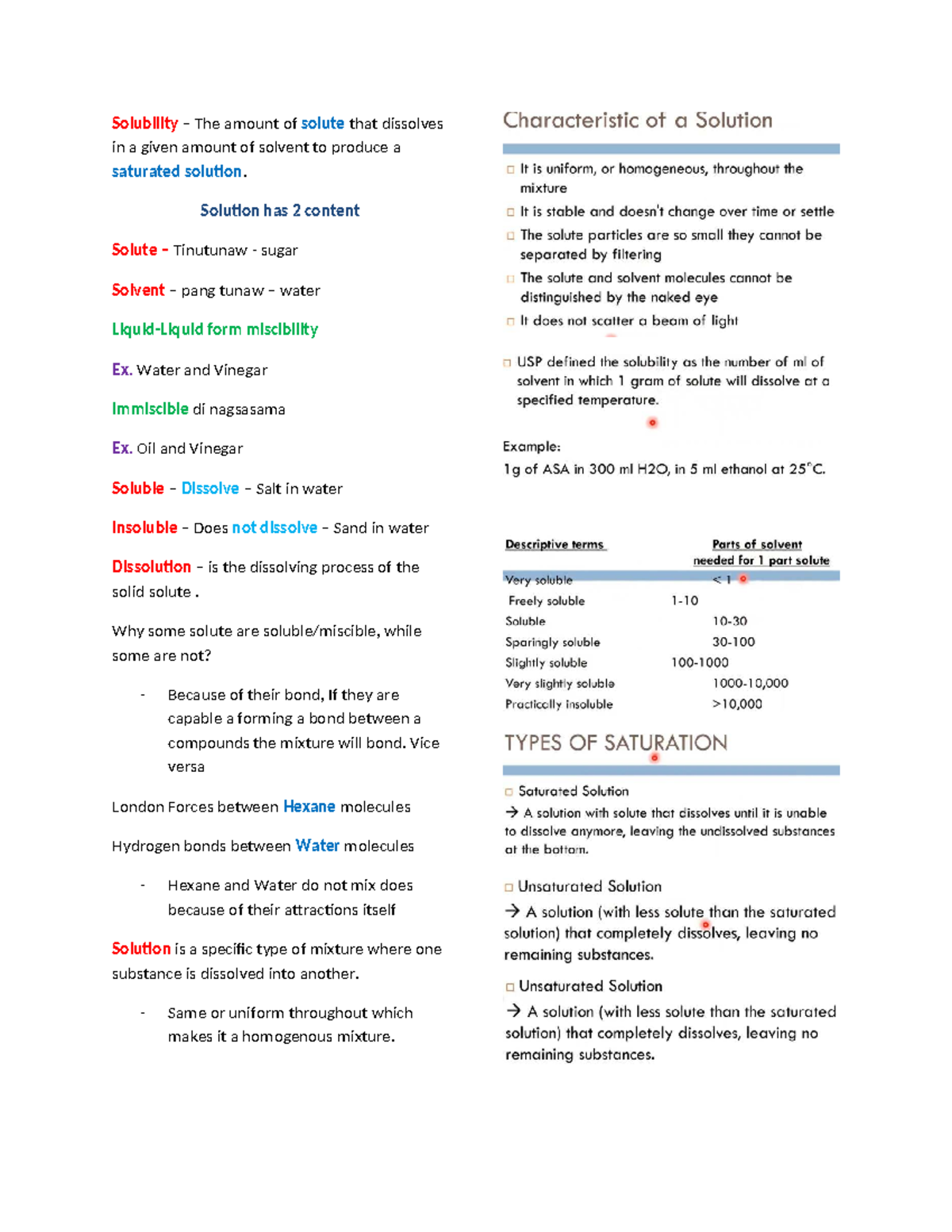 Pparlab - Midterm Exam Notes on Solubility Concepts - Studocu