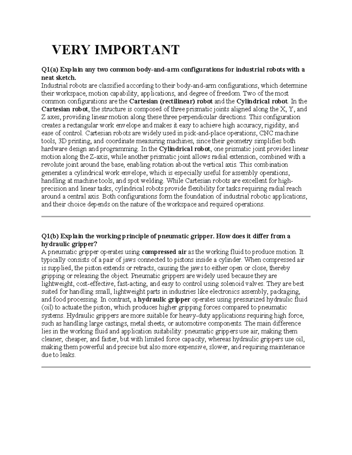 Industrial Robotics Configurations and Gripper Mechanisms (ENGR 101 ...