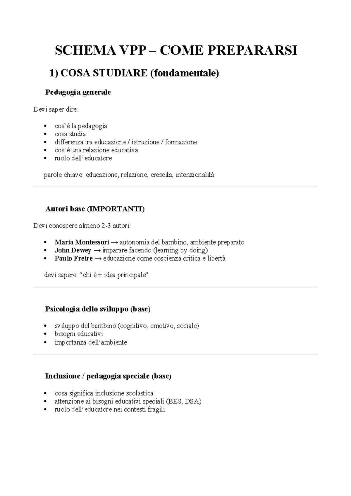 Schema VPP - hviv - 📚 SCHEMA VPP – COME PREPARARSI 🧠 1) COSA STUDIARE ...
