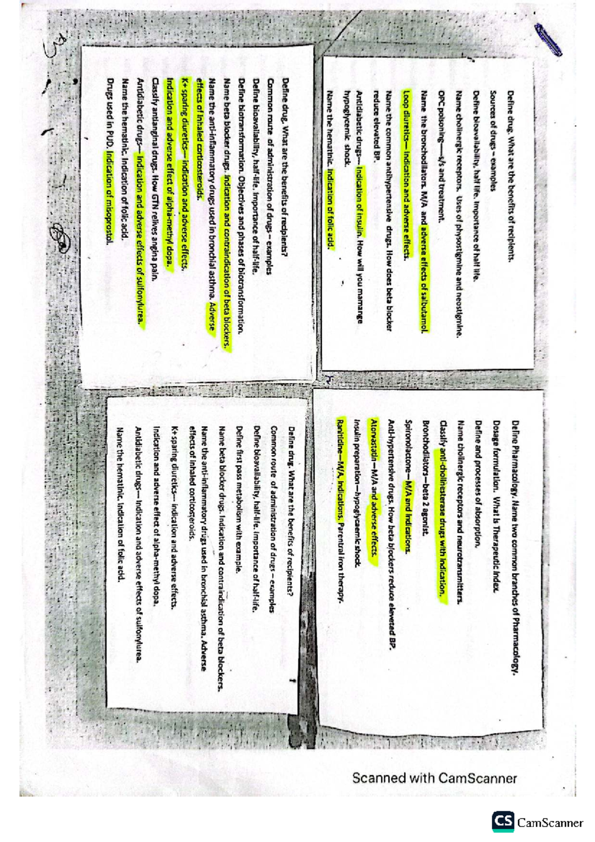 Pharmacology Card Questions (PHAR 101) - Key Concepts and Applications ...
