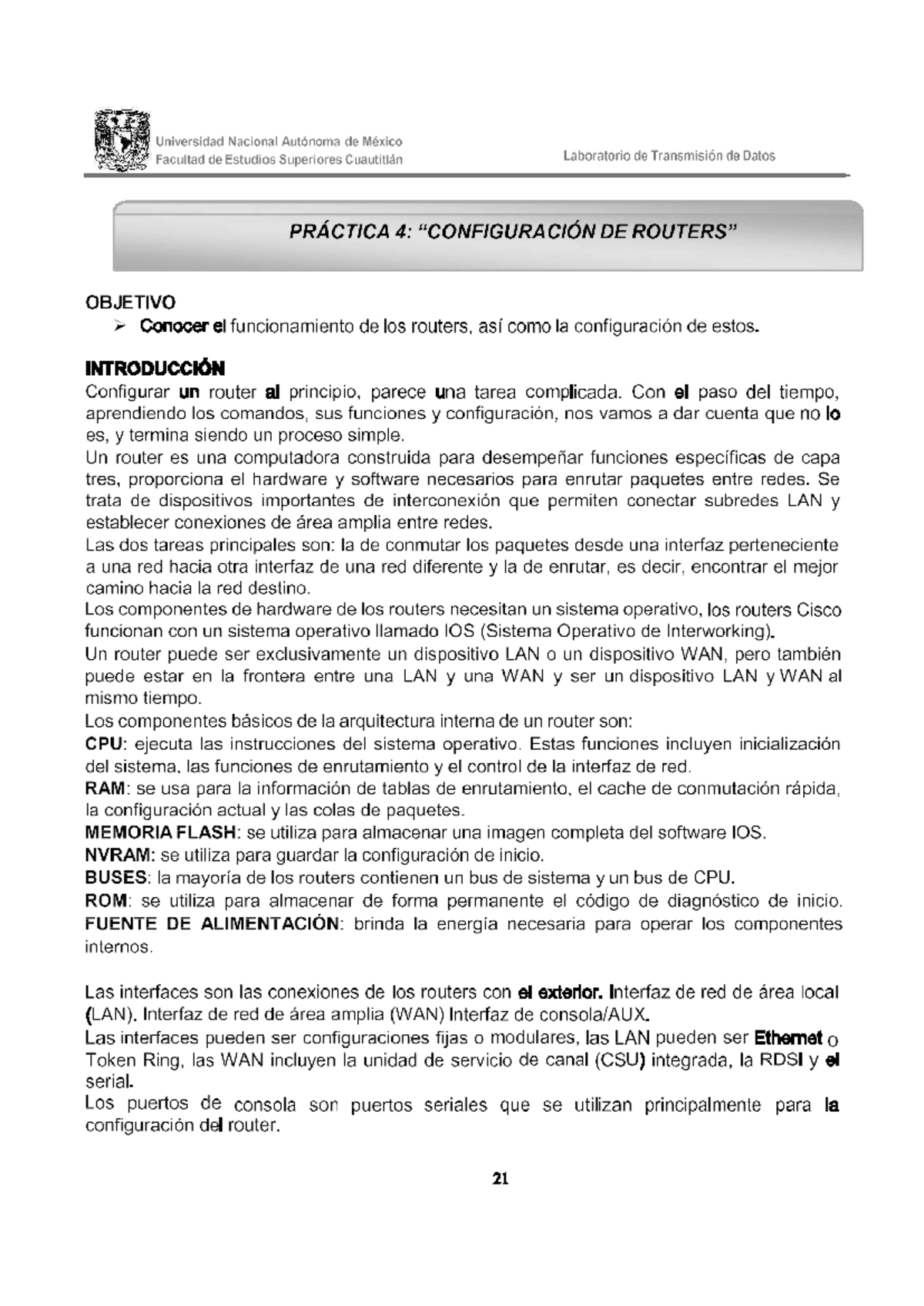 Práctica 4: Configuración de Routers en Redes LAN y WAN - P4 Enr - Studocu