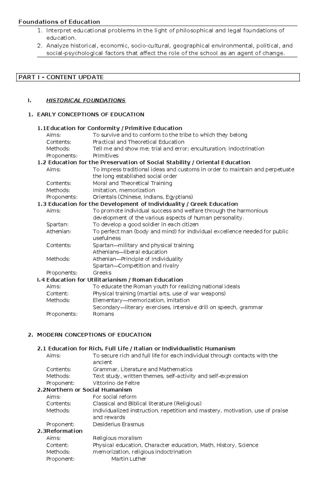 Module 1 - Foundations of Education: Key Concepts and Historical ...