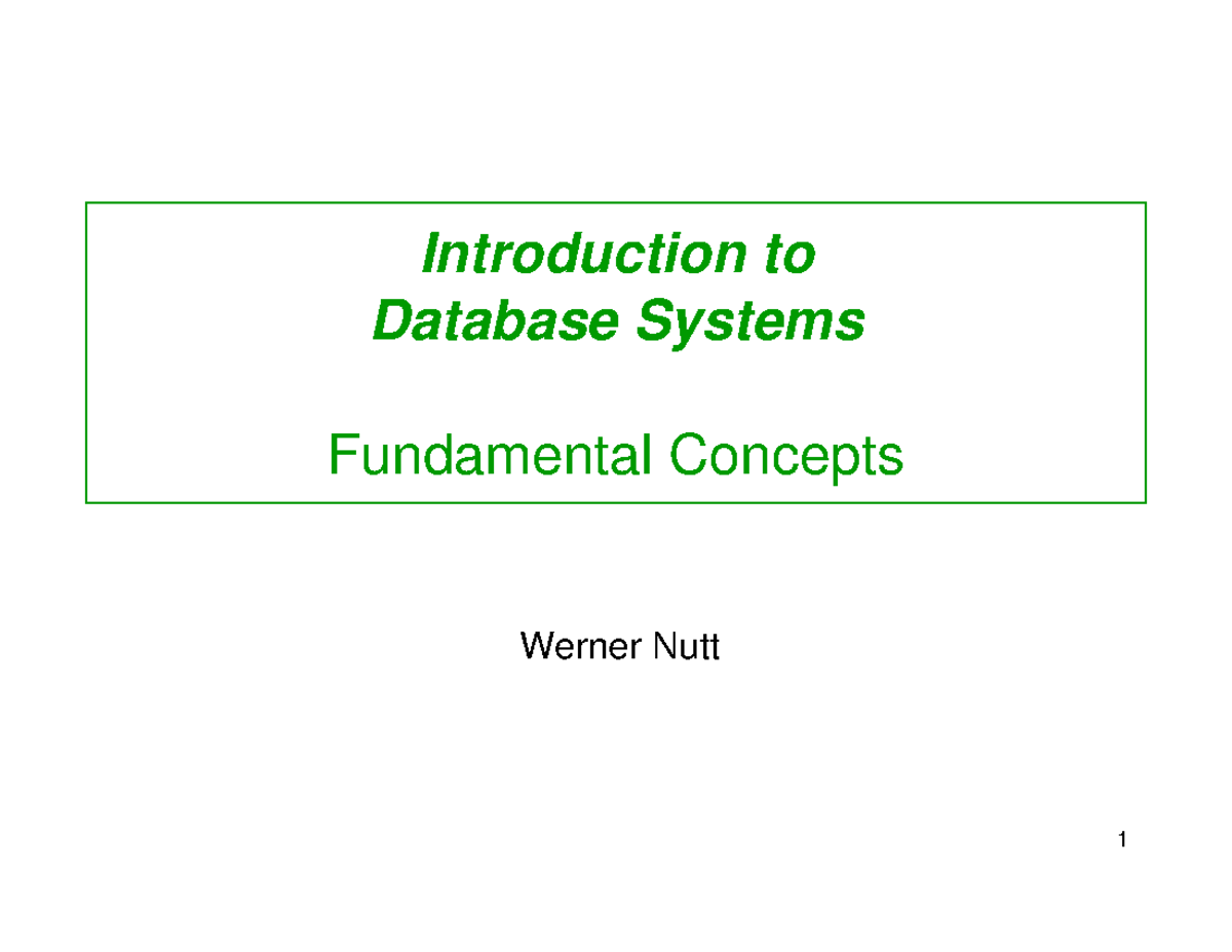 DB Concepts Overview: Structure, Models & XML Basics (CS321) - Studocu
