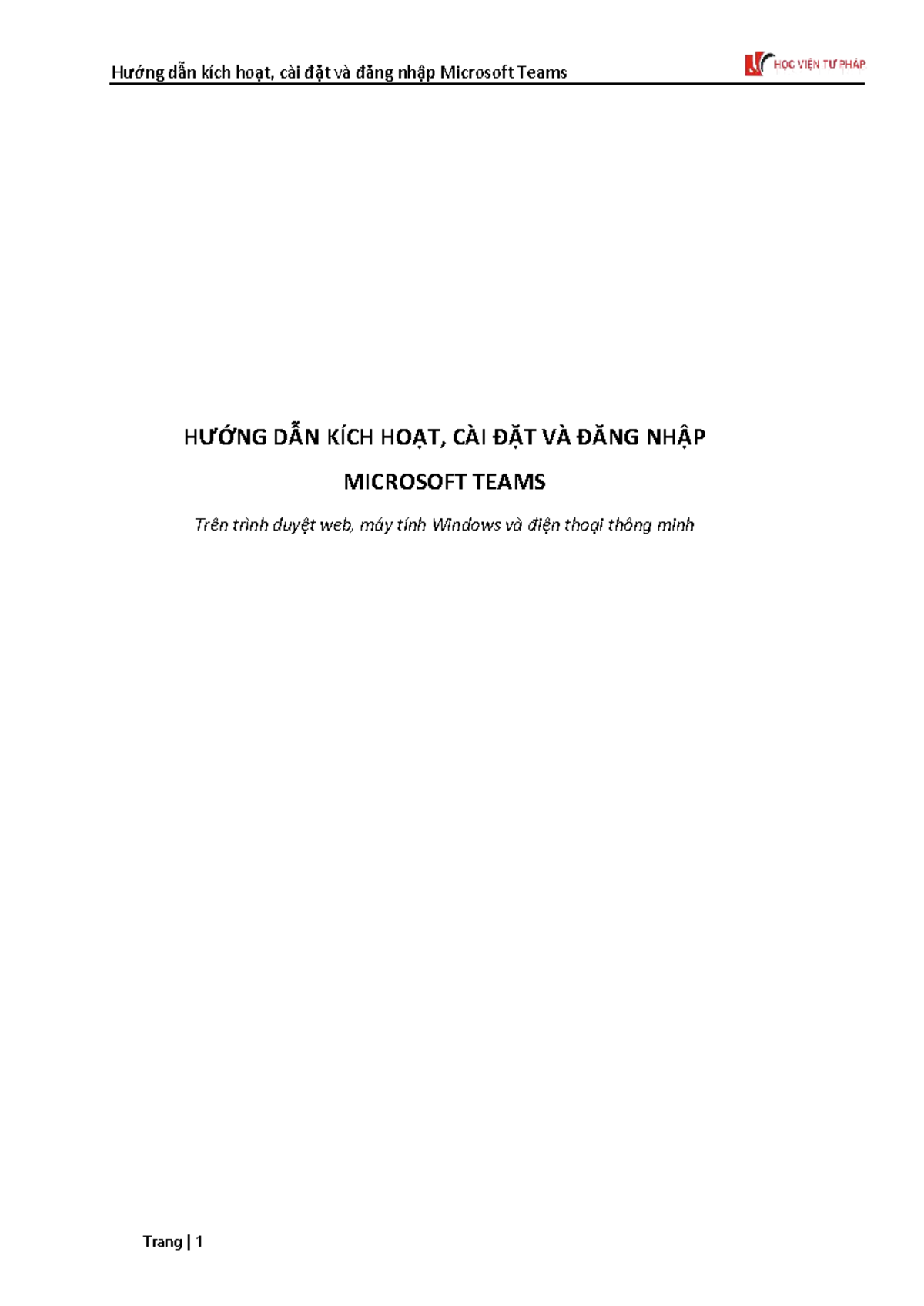 01.HVTP - Hướng Dẫn Cài Đặt và Đăng Nhập Microsoft Teams - Studocu