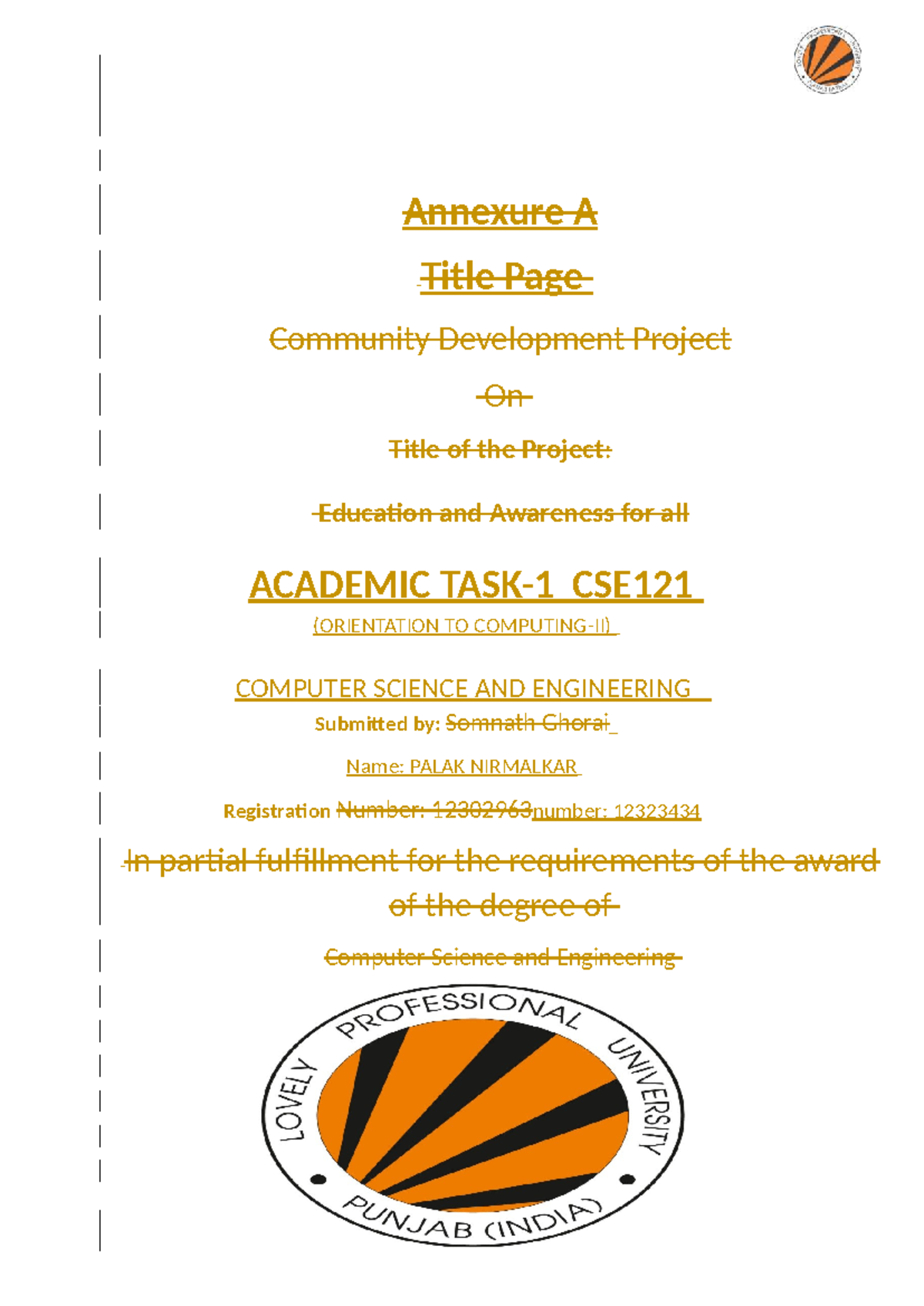CSE121 - Community Development Project: Education & Awareness ...