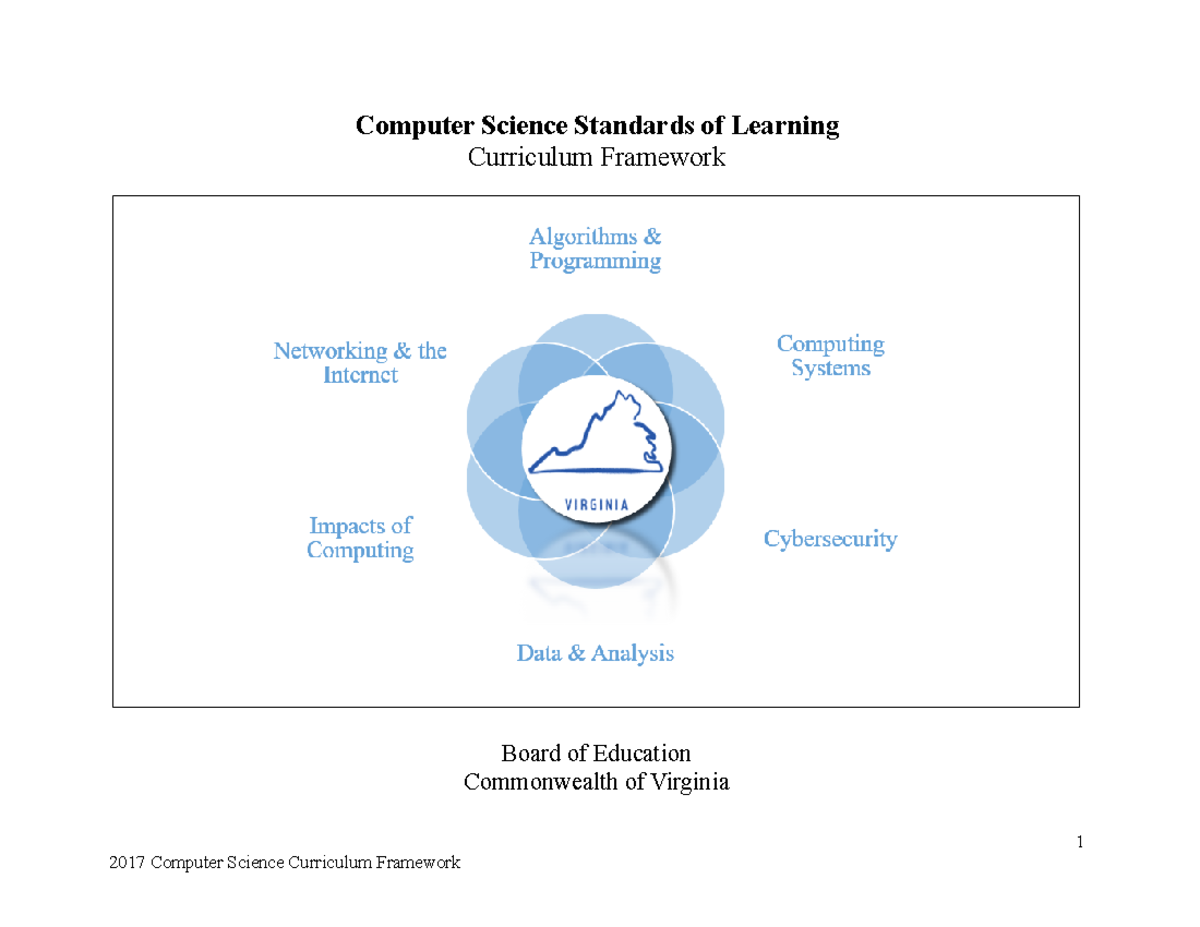 Virginias Computer Science Standards of Learning Curriculum Framework ...